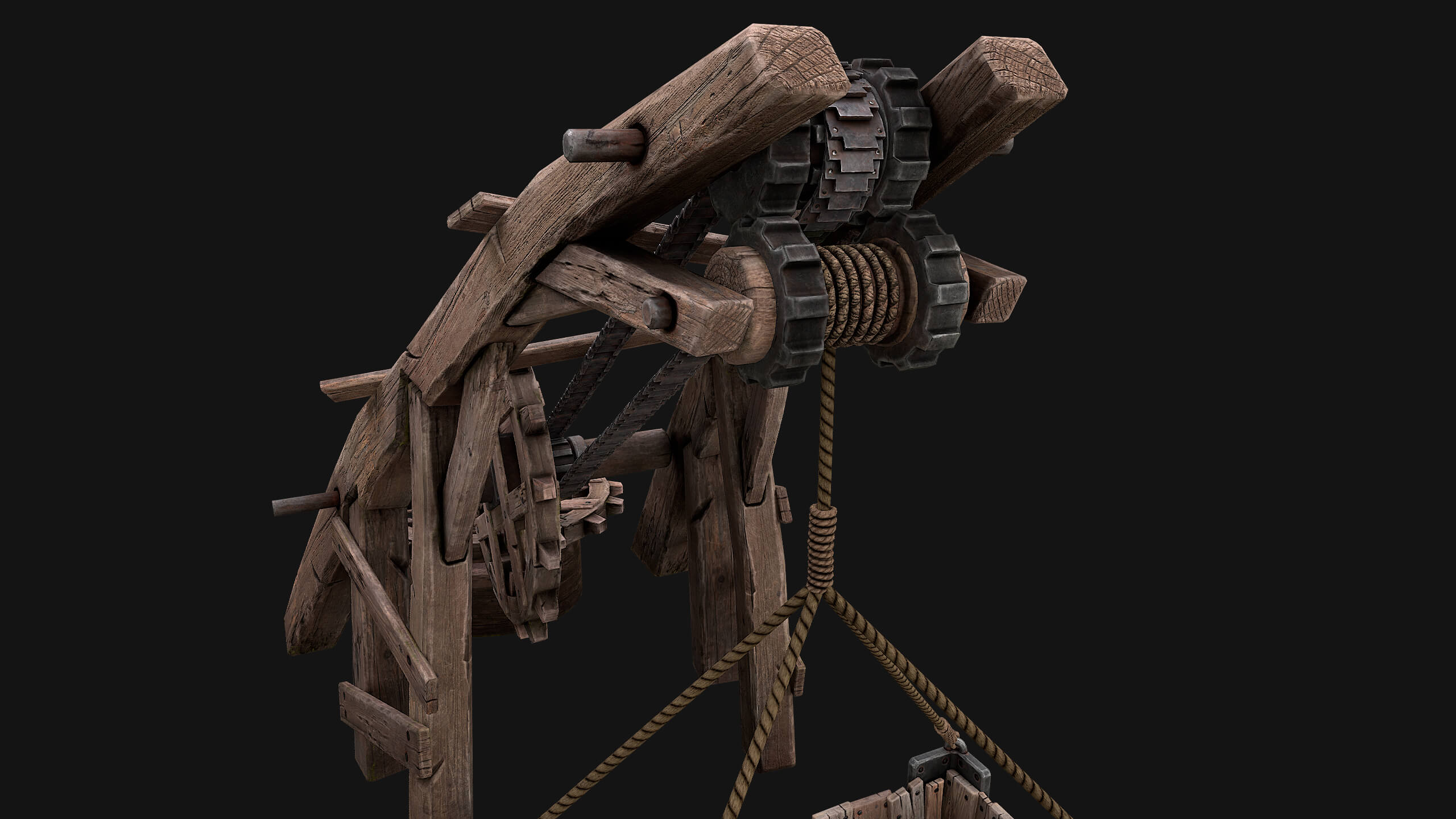 Steampunk Crane Lift - 3D Model by Dereza