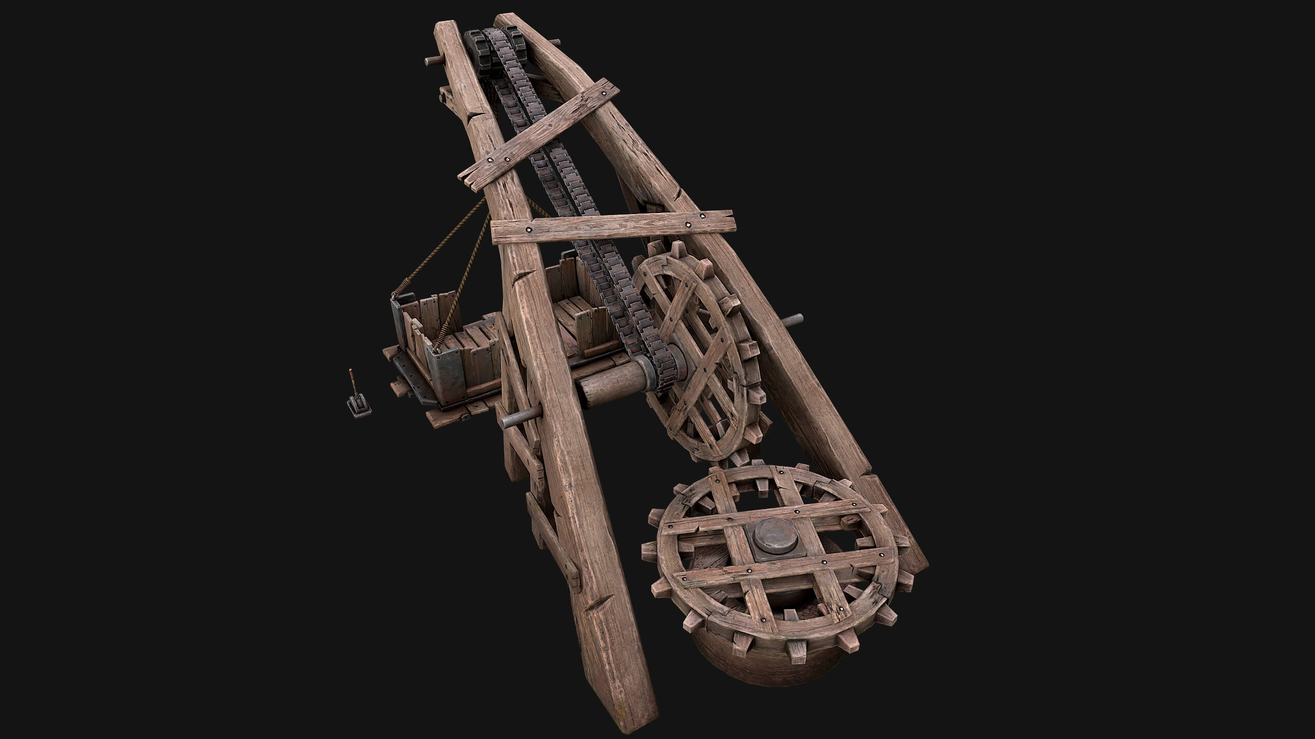 Steampunk Crane Lift - 3D Model by Dereza