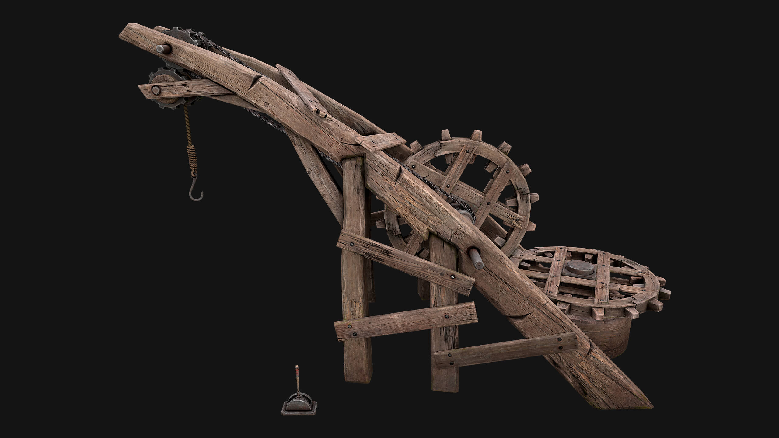 Steampunk Crane Lift - 3D Model by Dereza
