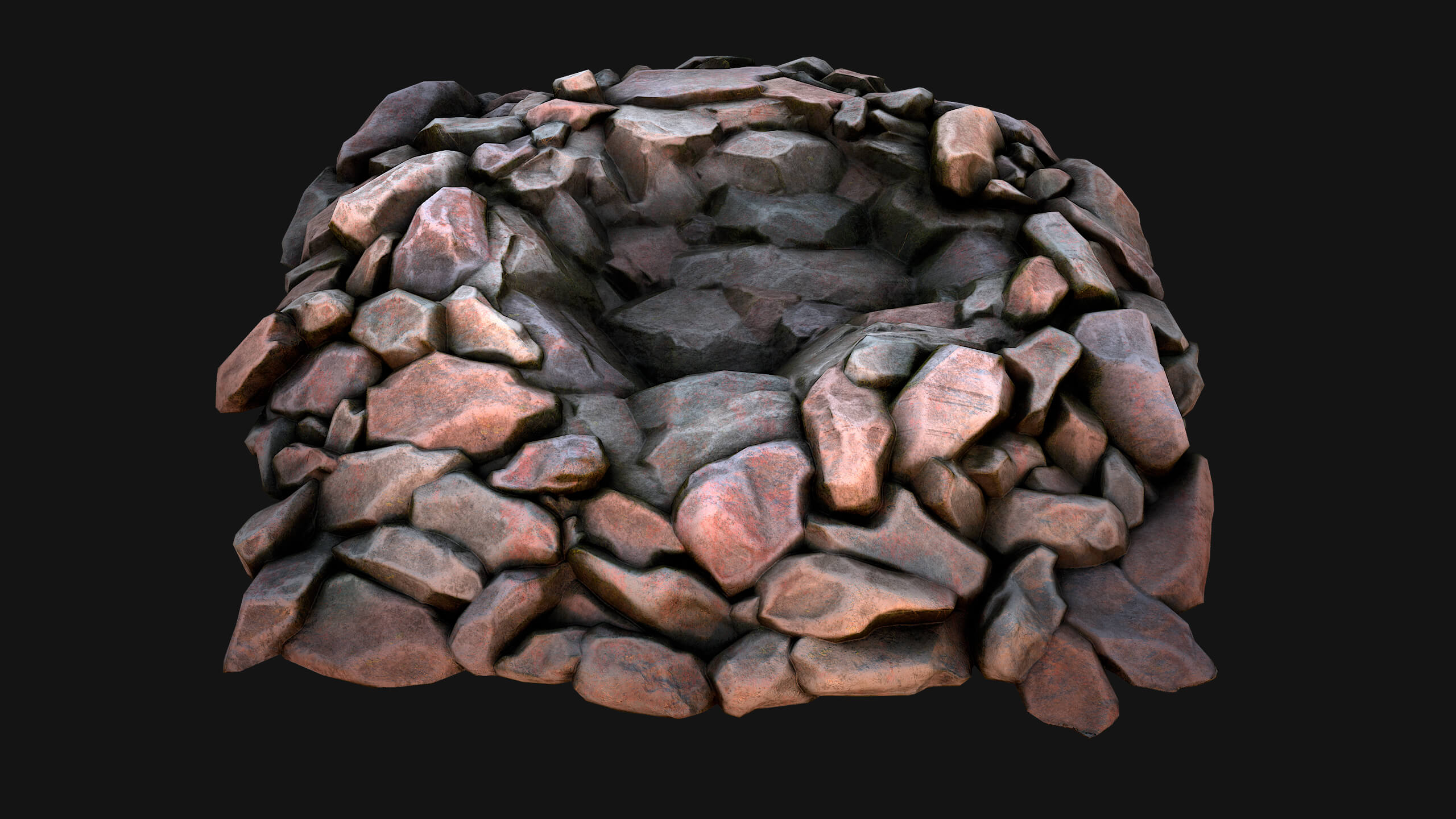 Stone and Rocks Mineral Ore Deposits Pile - 3D Model by Dereza