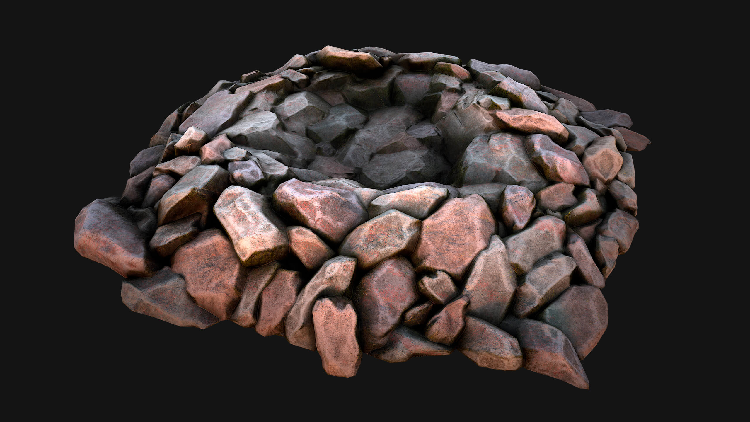 Stone and Rocks Mineral Ore Deposits Pile - 3D Model by Dereza