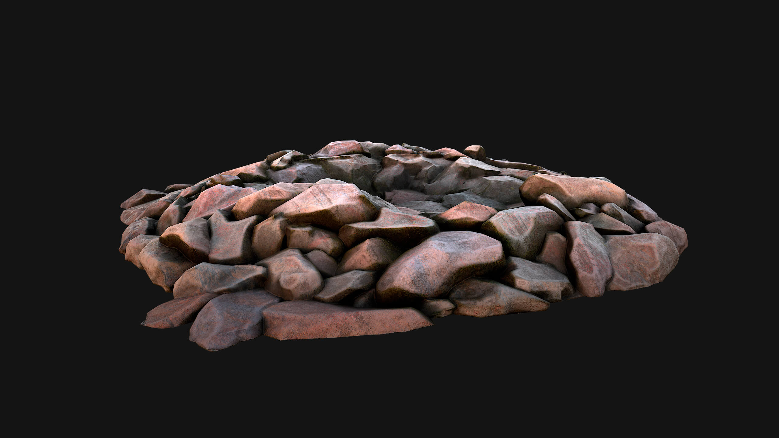 Stone and Rocks Mineral Ore Deposits Pile - 3D Model by Dereza