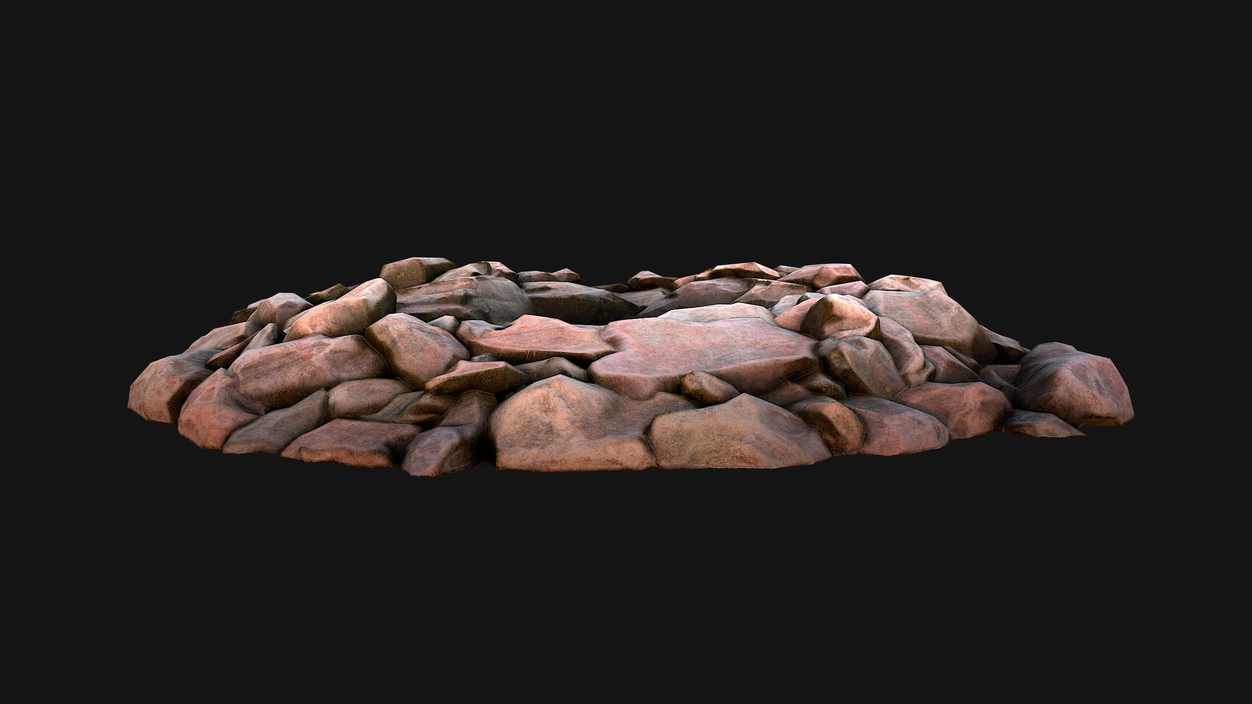 Stone and Rocks Mineral Ore Deposits Pile - 3D Model by Dereza