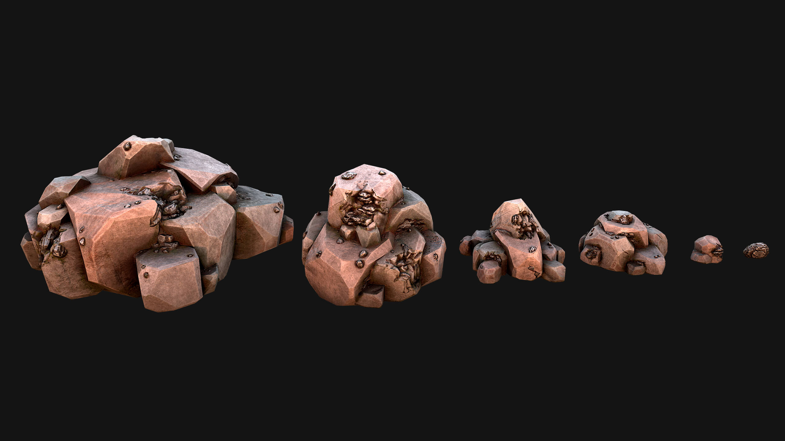 Stones and Rocks Iron Ore Mineral - 3D Model by Dereza