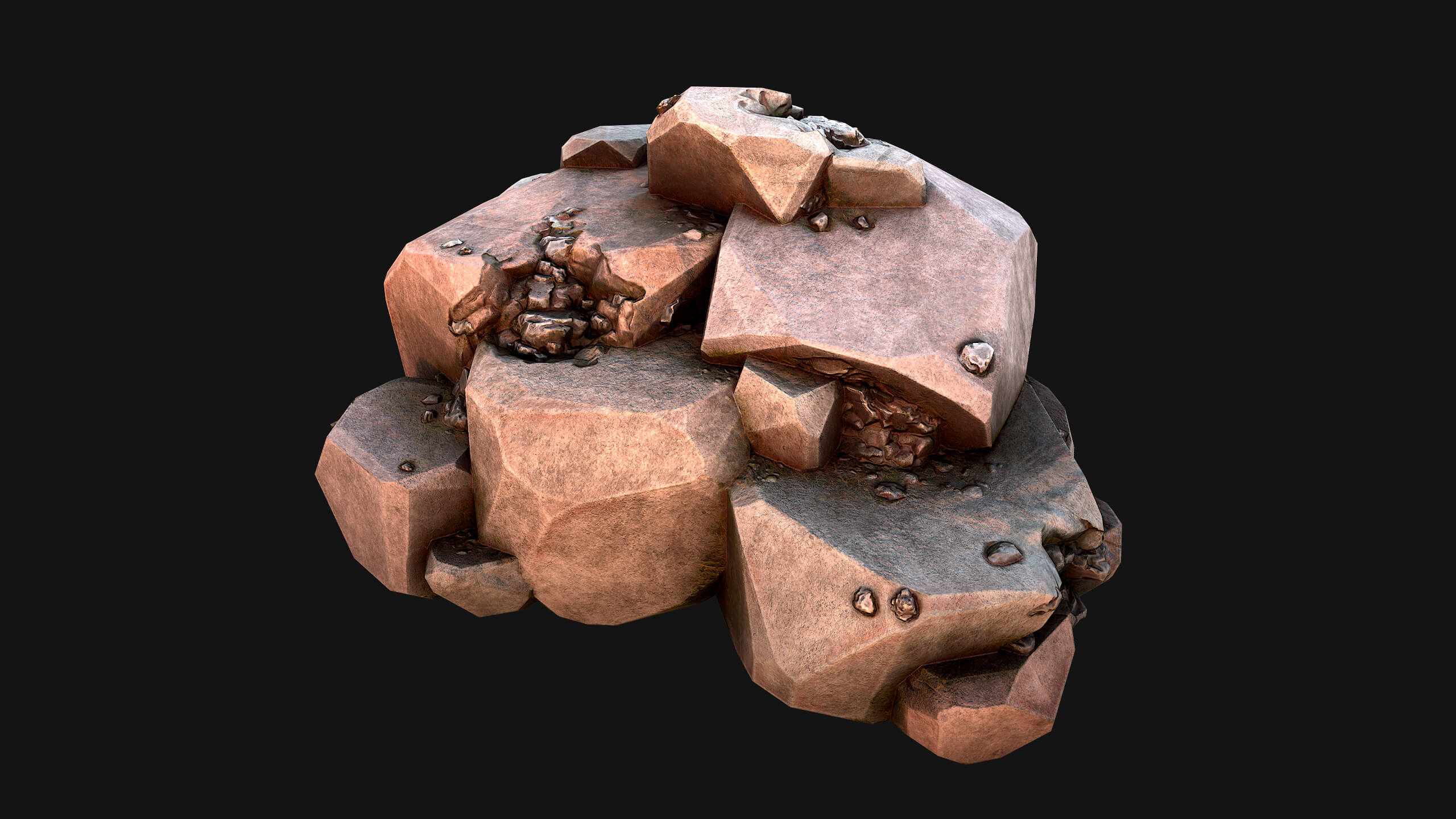 Stones and Rocks Iron Ore Mineral - 3D Model by Dereza