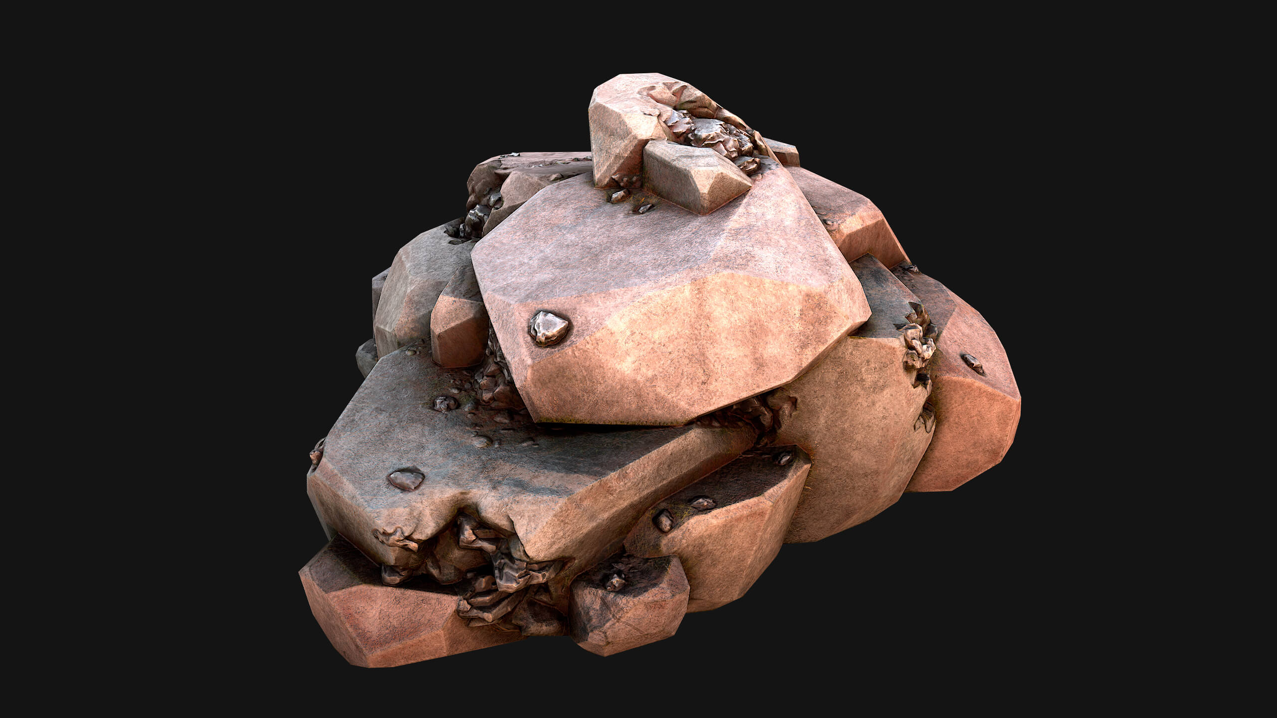 Stones and Rocks Iron Ore Mineral - 3D Model by Dereza