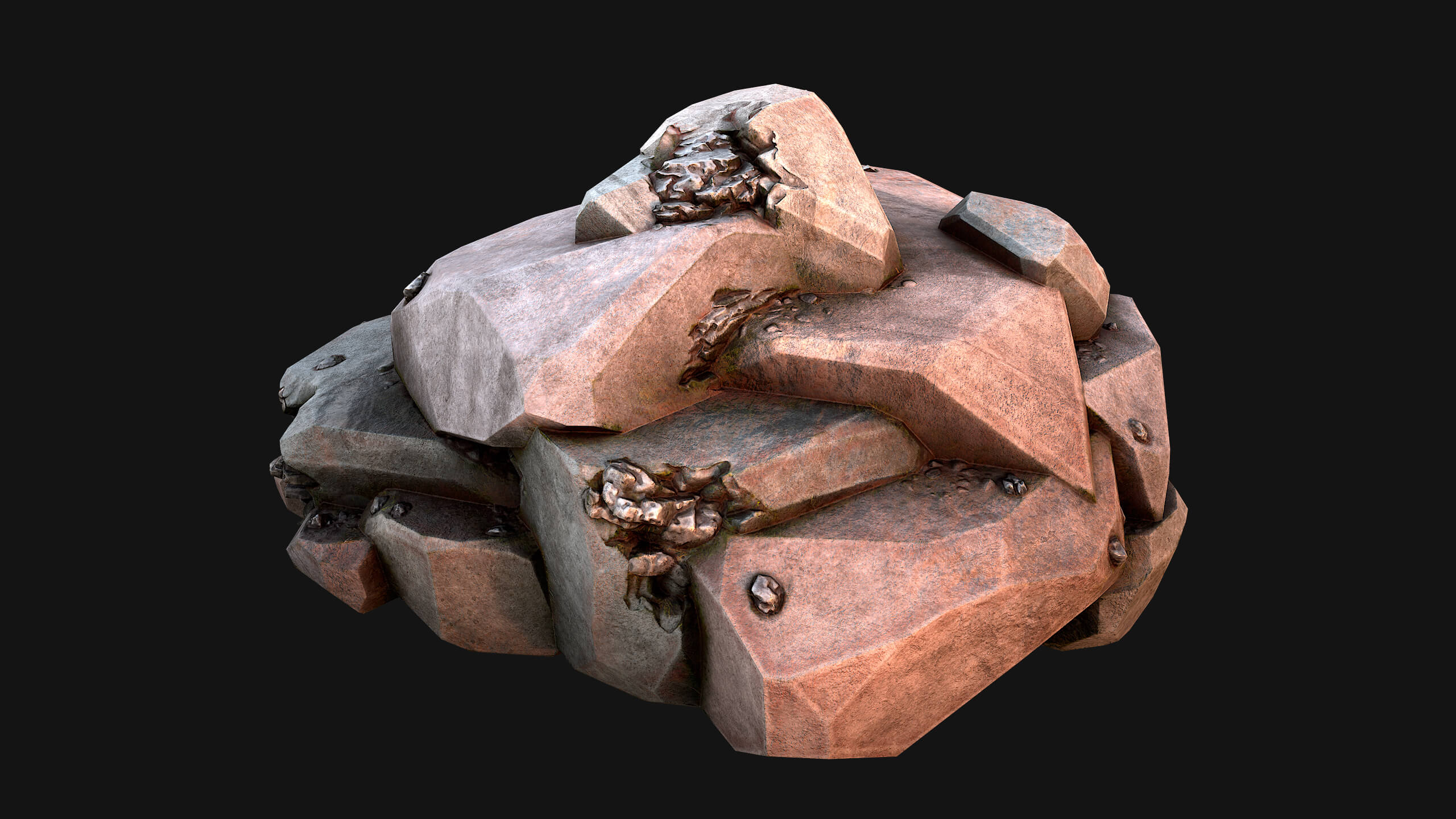 Stones and Rocks Iron Ore Mineral - 3D Model by Dereza
