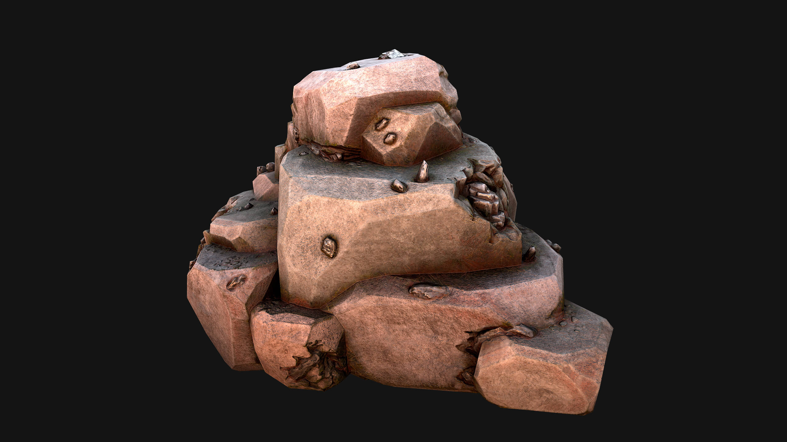 Stones and Rocks Iron Ore Mineral - 3D Model by Dereza