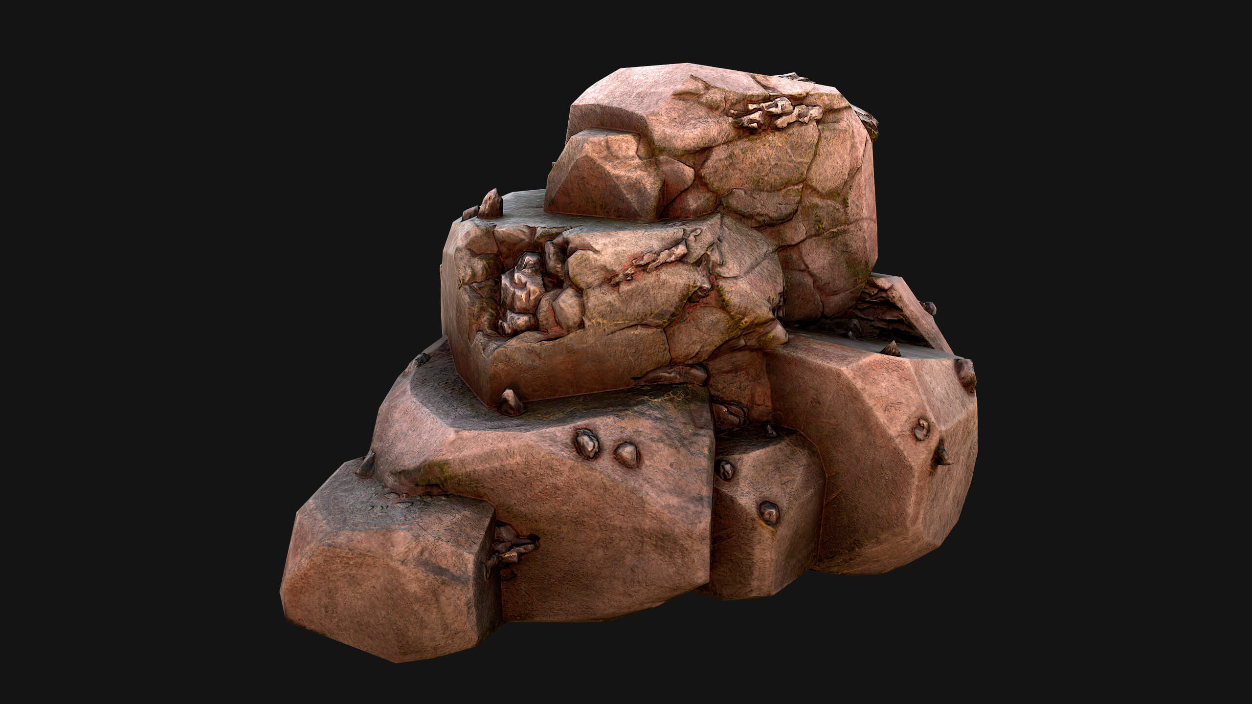 Stones and Rocks Iron Ore Mineral - 3D Model by Dereza