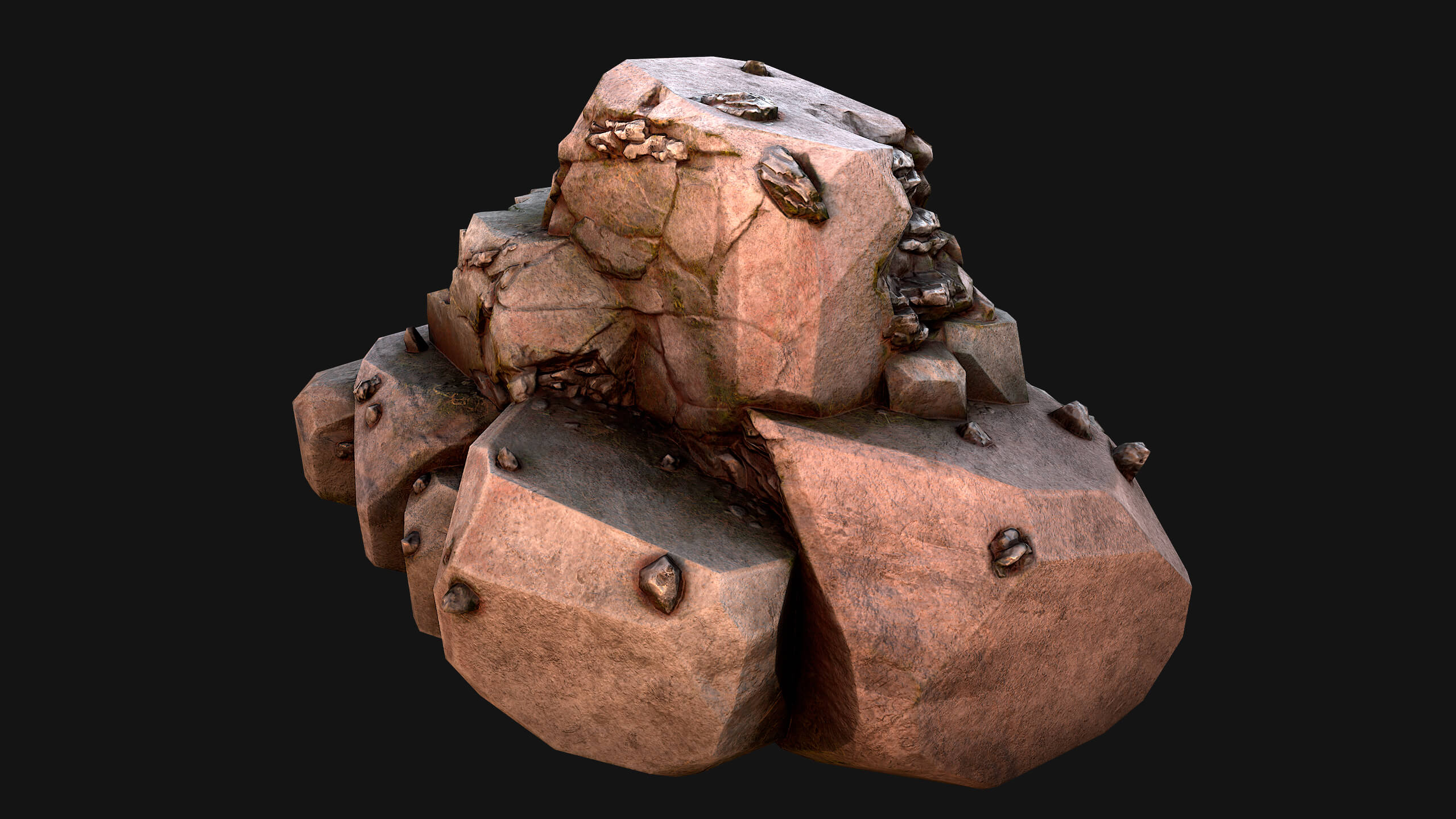 Stones and Rocks Iron Ore Mineral - 3D Model by Dereza