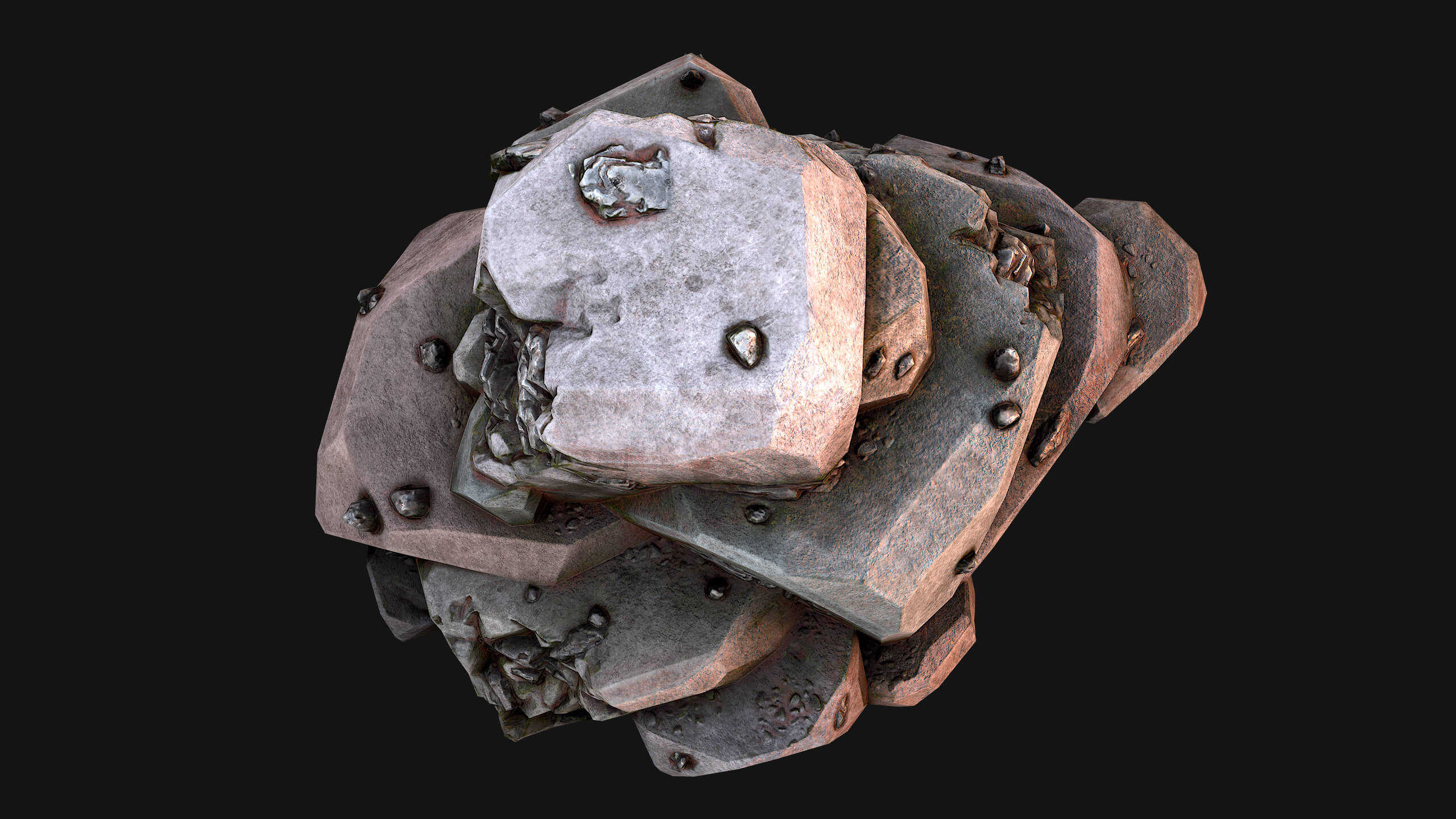 Stones and Rocks Iron Ore Mineral - 3D Model by Dereza