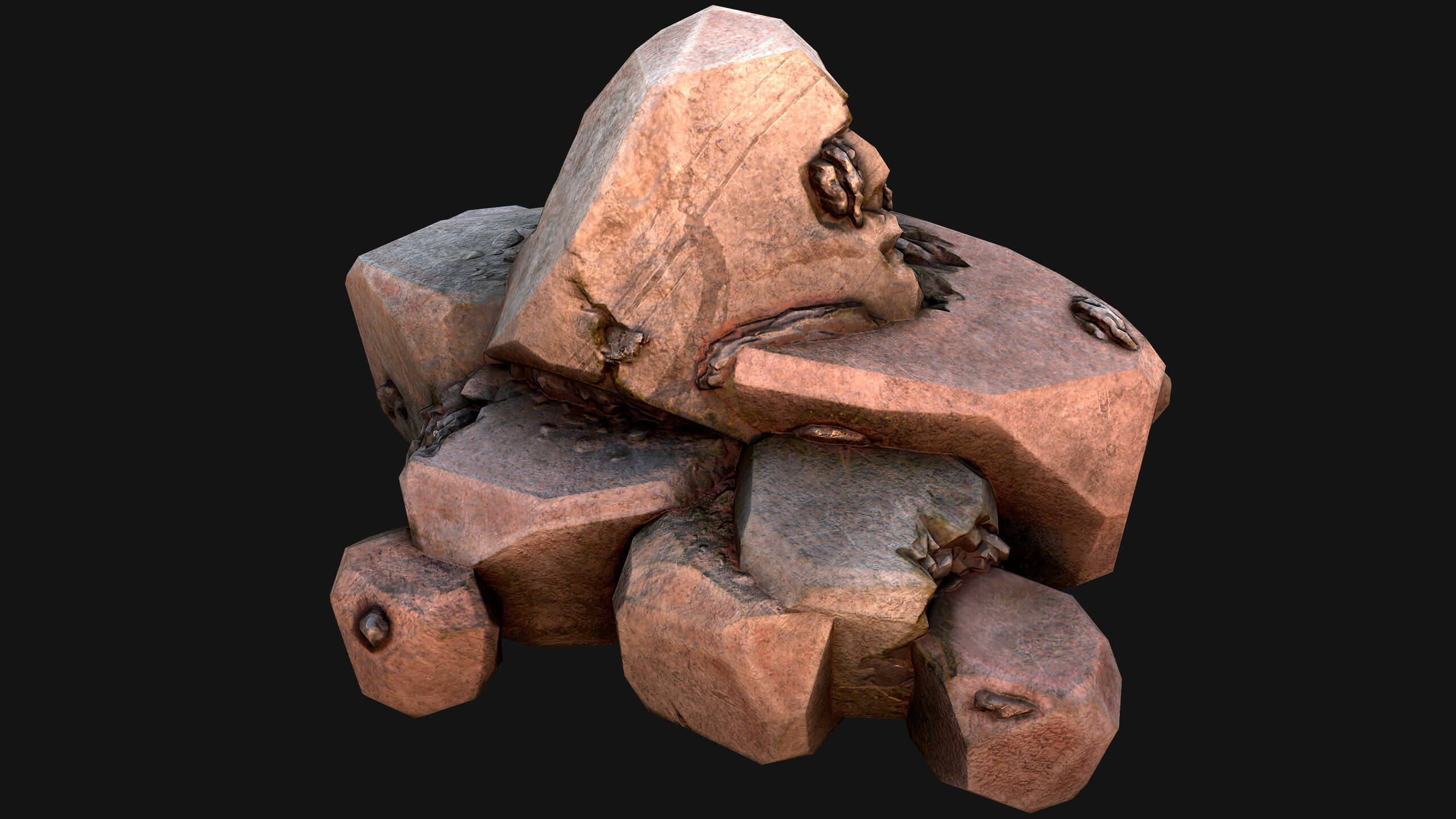 Stones and Rocks Iron Ore Mineral - 3D Model by Dereza