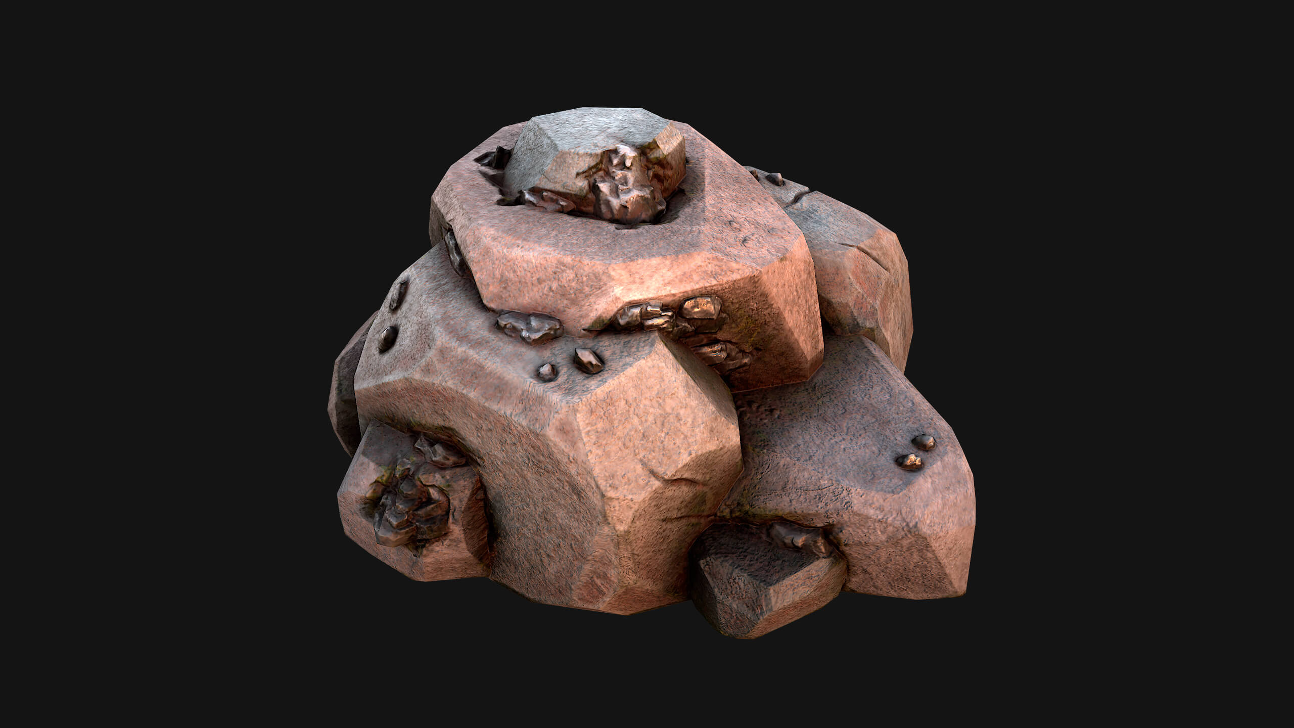 Stones and Rocks Iron Ore Mineral - 3D Model by Dereza