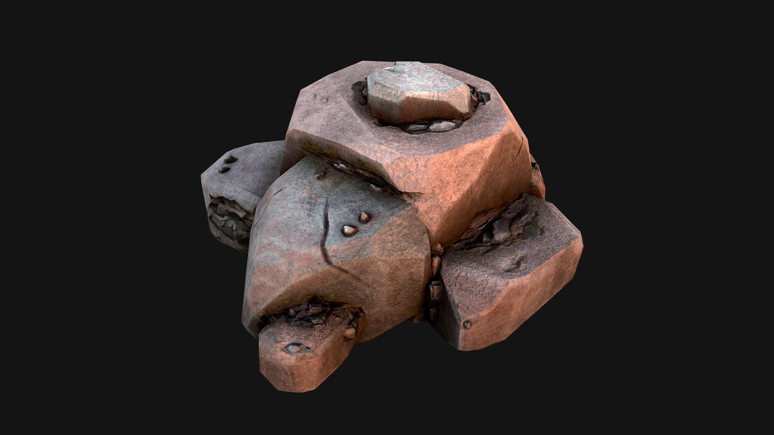 Stones and Rocks Iron Ore Mineral - 3D Model by Dereza
