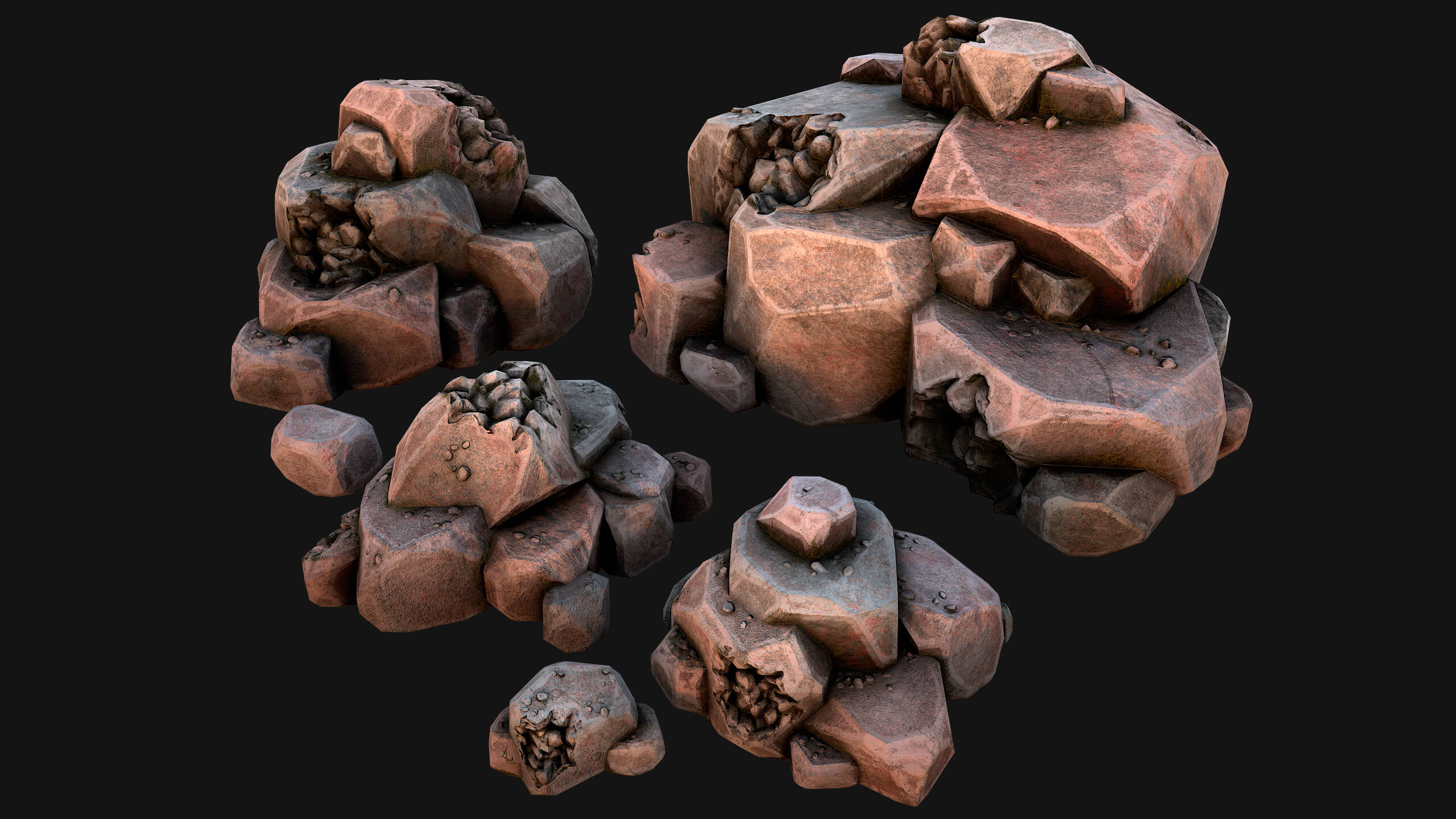 Stones Rocks Pebble Pack - 3D Model by Dereza