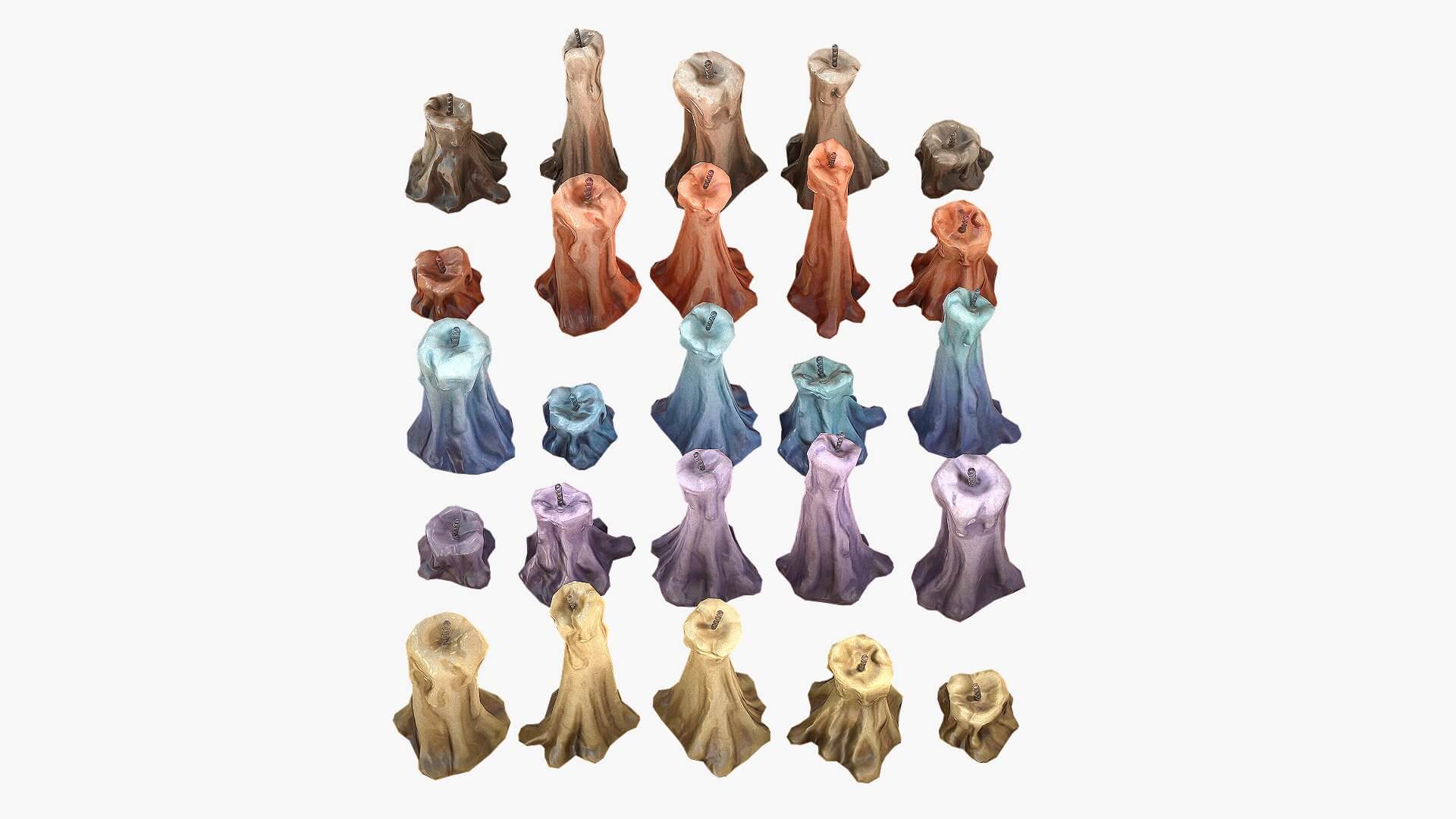 Stylized Candles Pack - 3D Model by Dereza