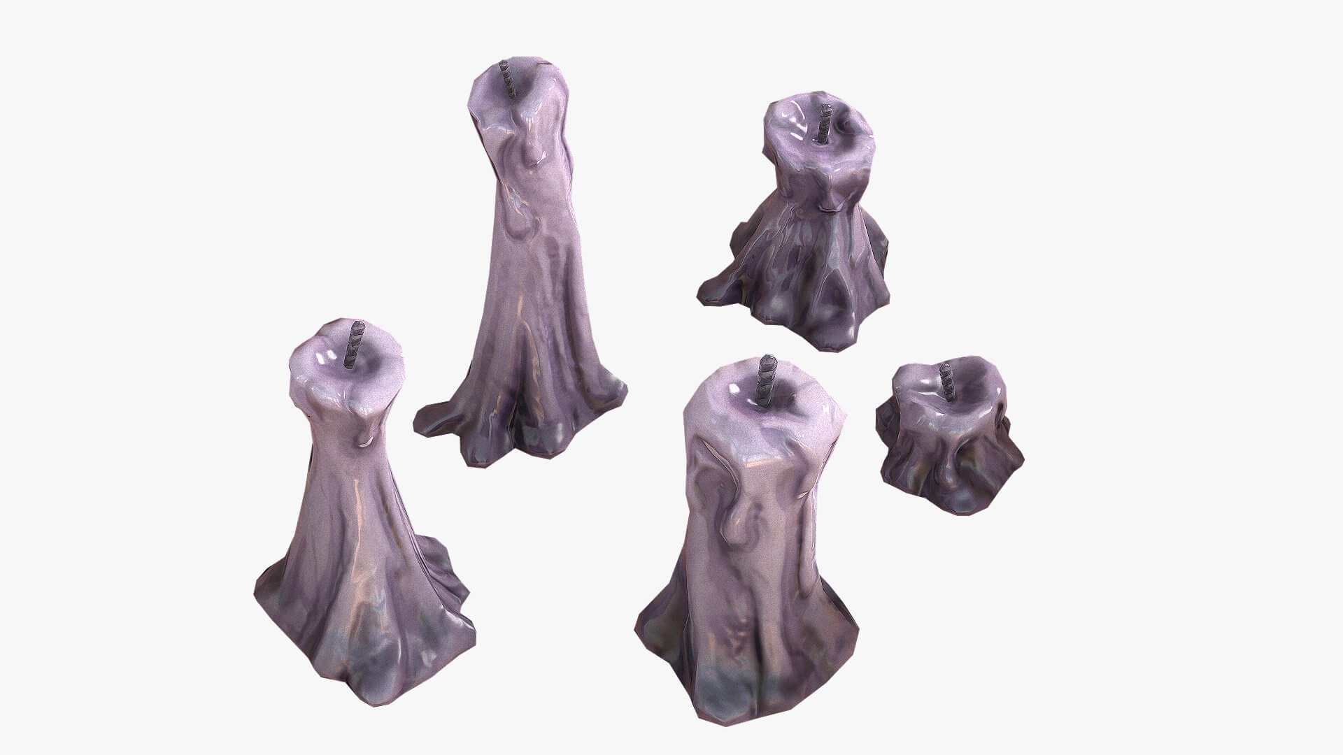 Stylized Candles Pack - 3D Model by Dereza