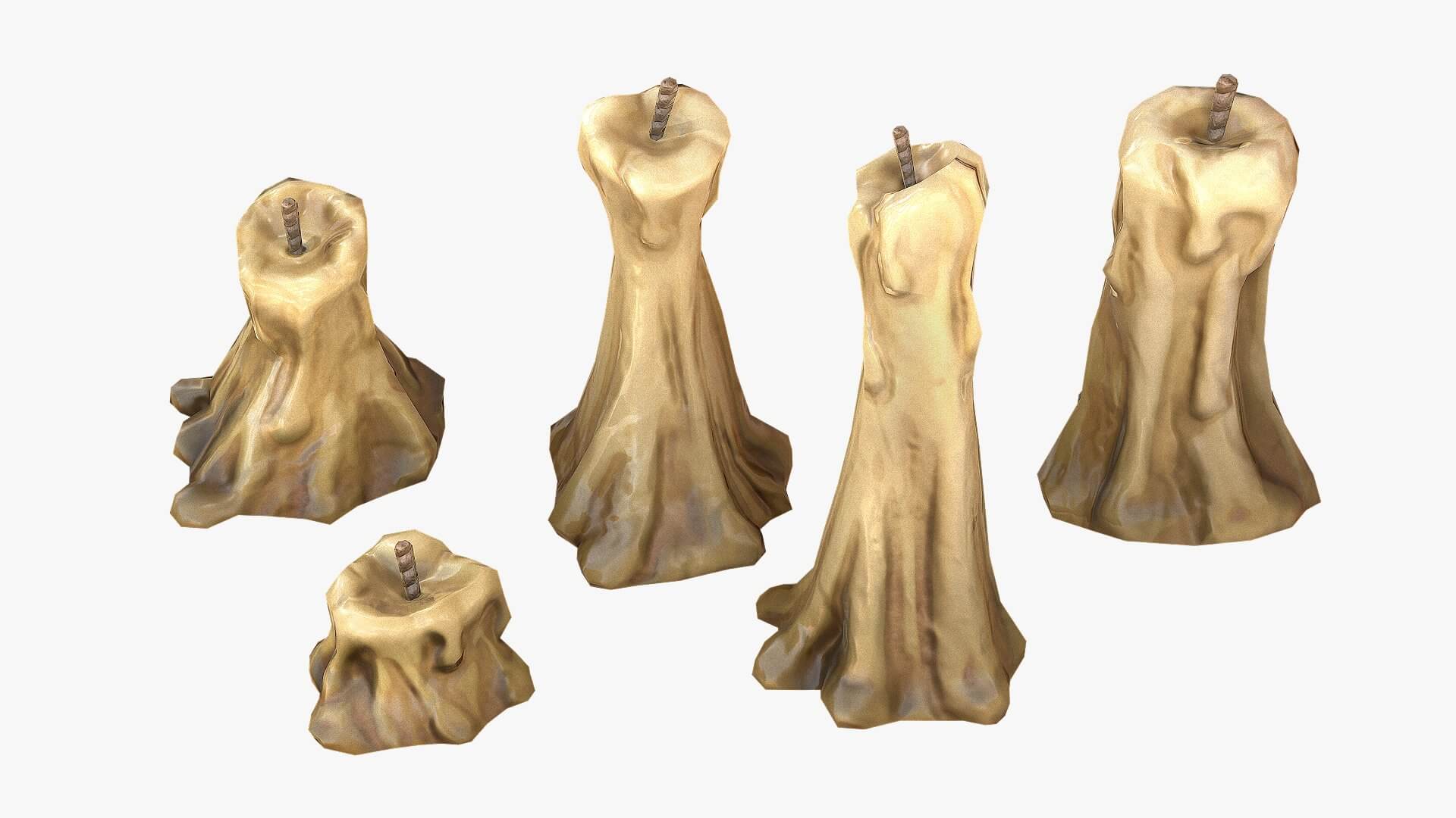Stylized Candles Pack - 3D Model by Dereza