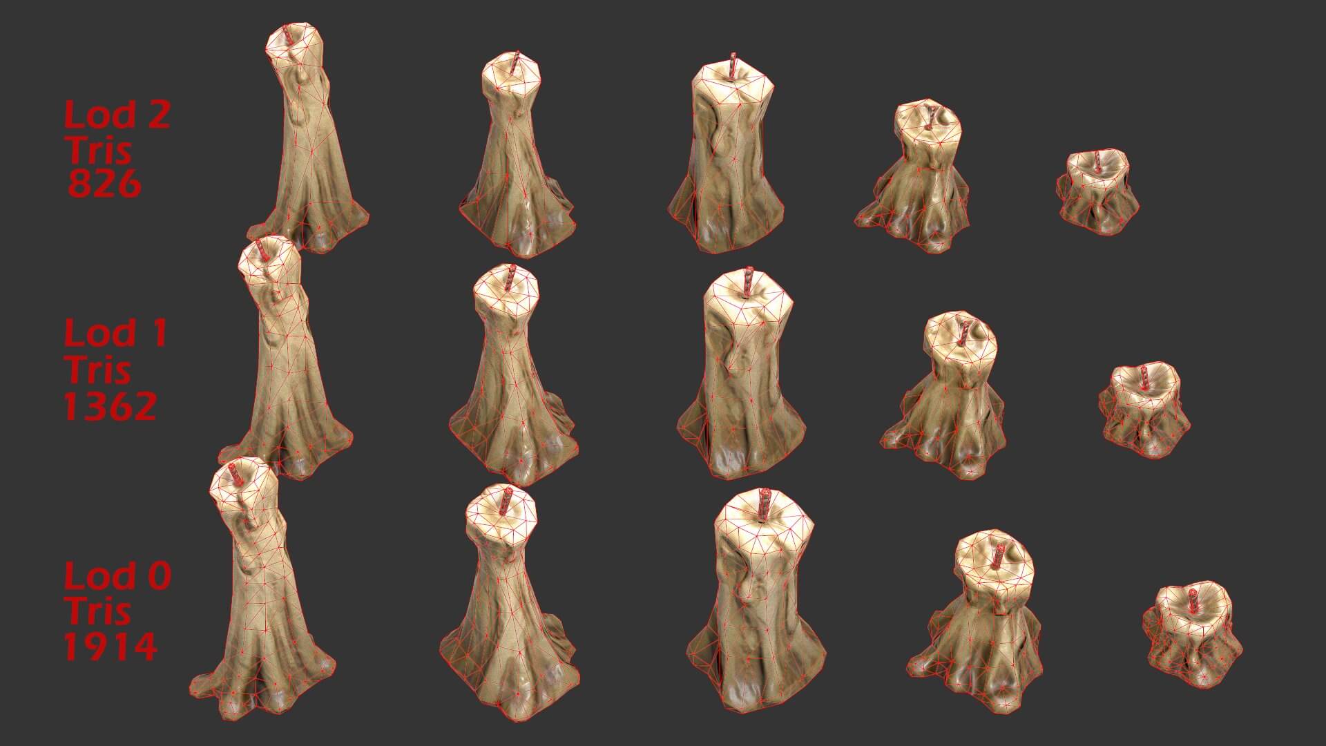 Stylized Candles Pack - 3D Model by Dereza