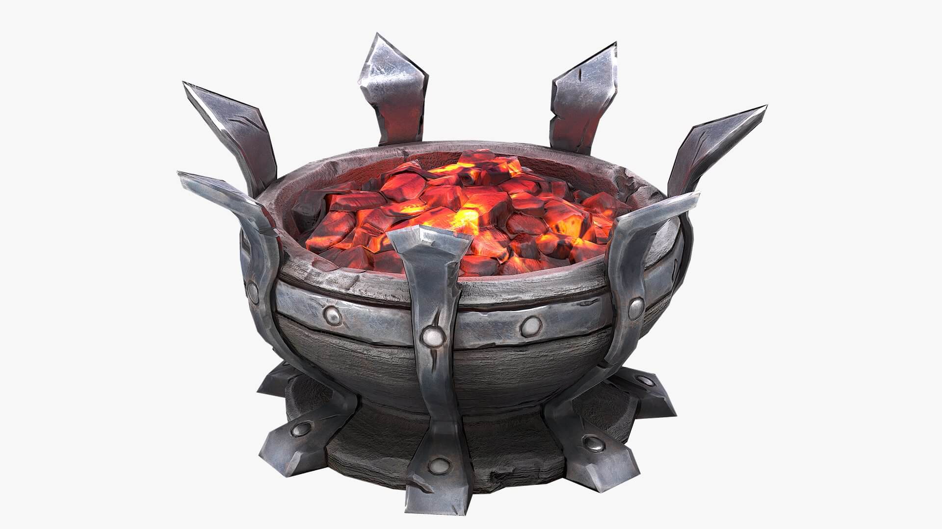 Stylized Dungeon Brazier - 3D Model by Dereza