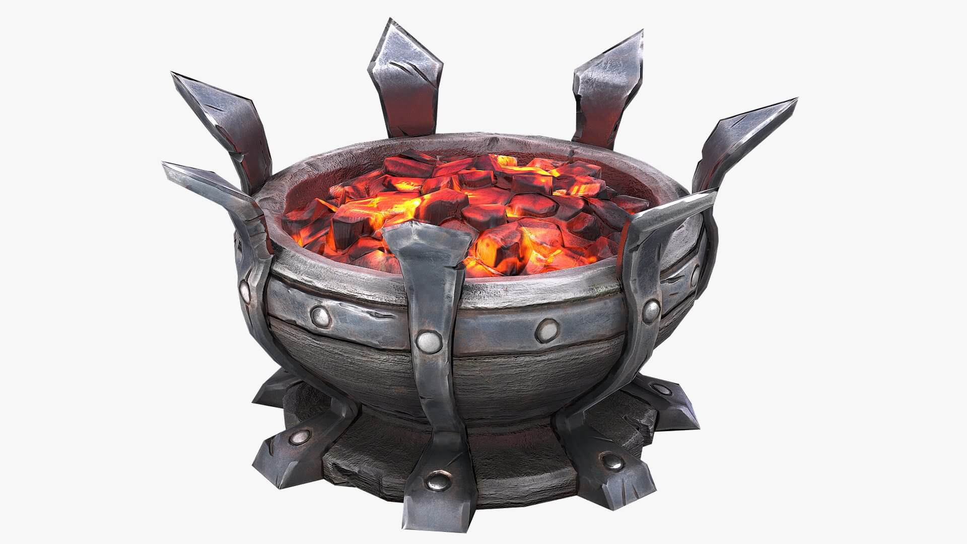 Stylized Dungeon Brazier - 3D Model by Dereza