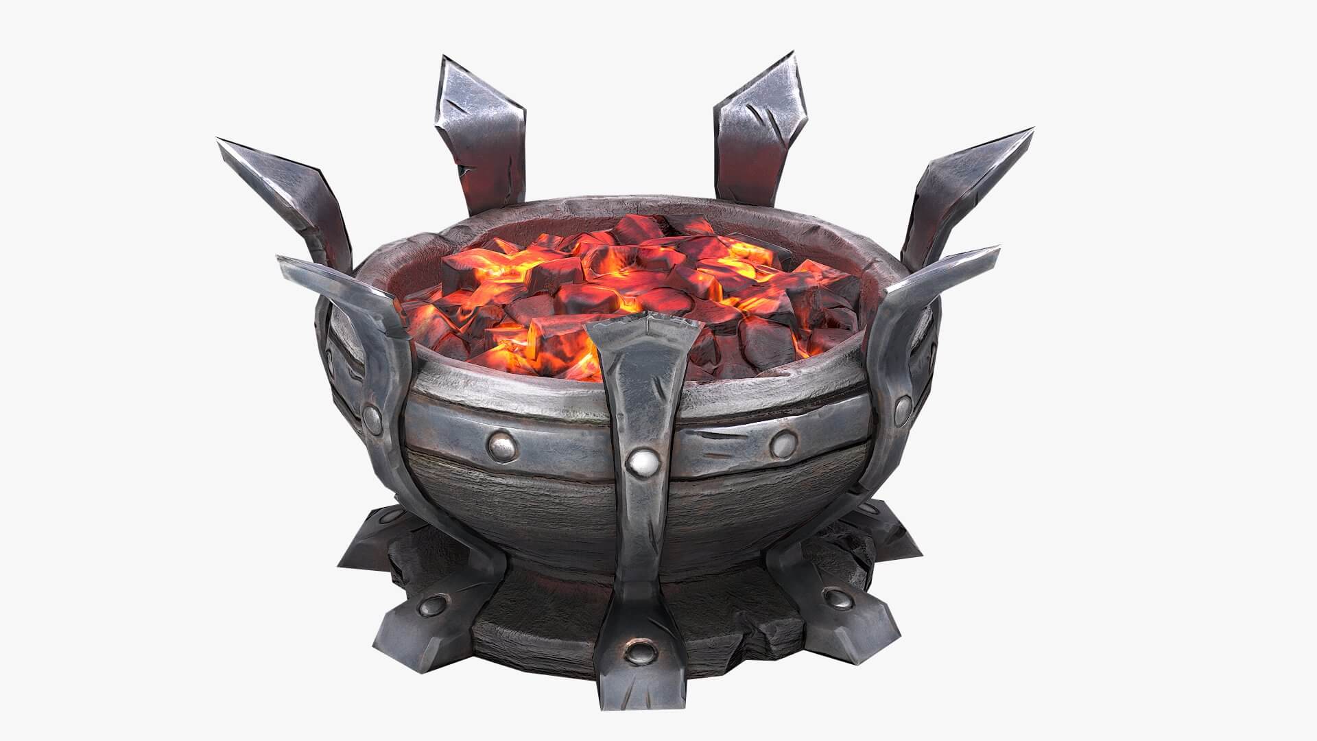 Stylized Dungeon Brazier - 3D Model by Dereza