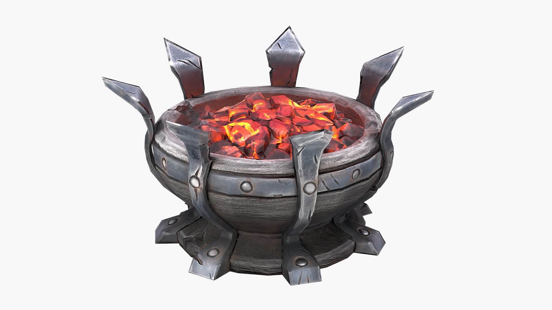 Stylized Dungeon Brazier - 3D Model by Dereza