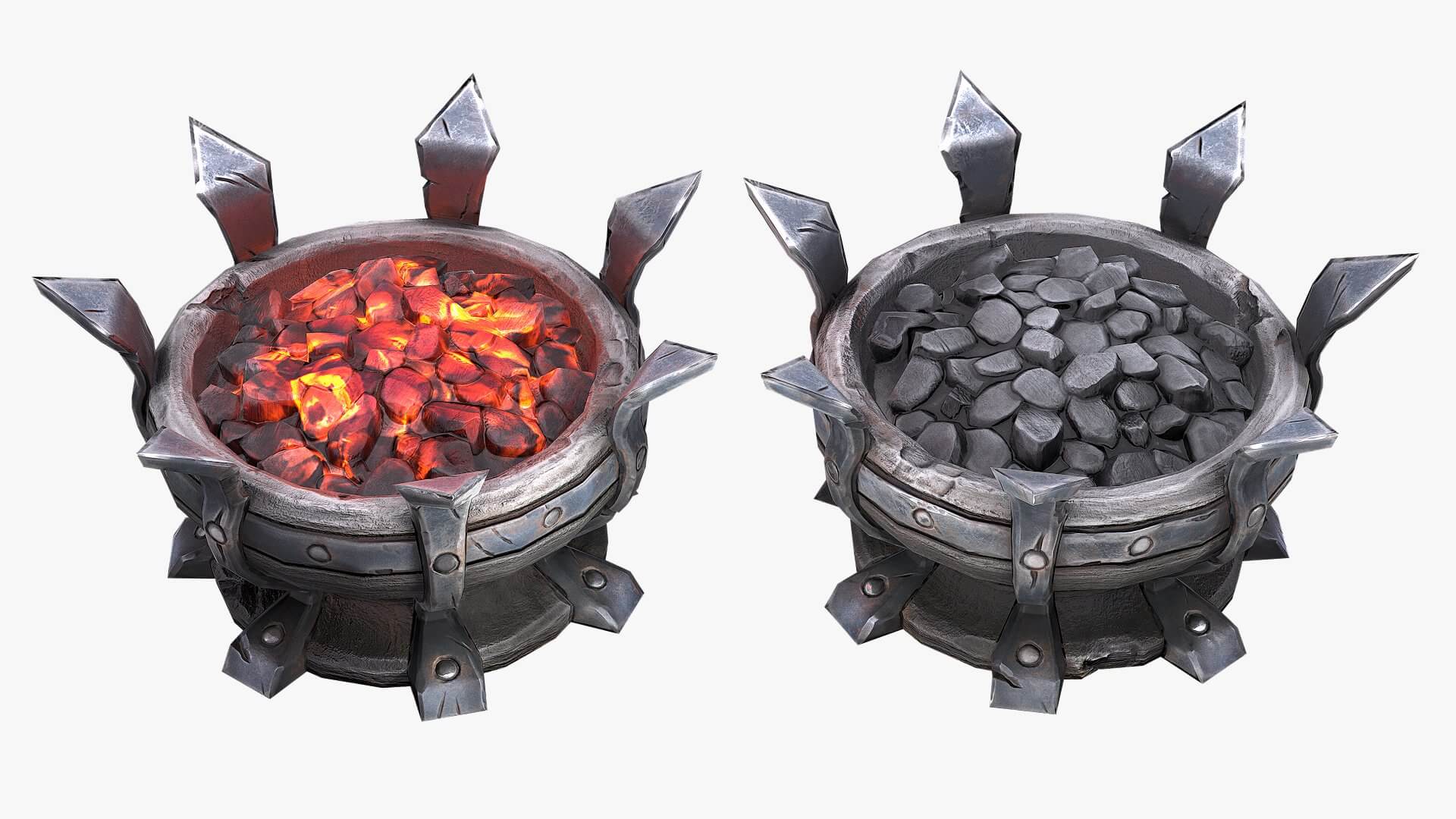 Stylized Dungeon Brazier - 3D Model by Dereza