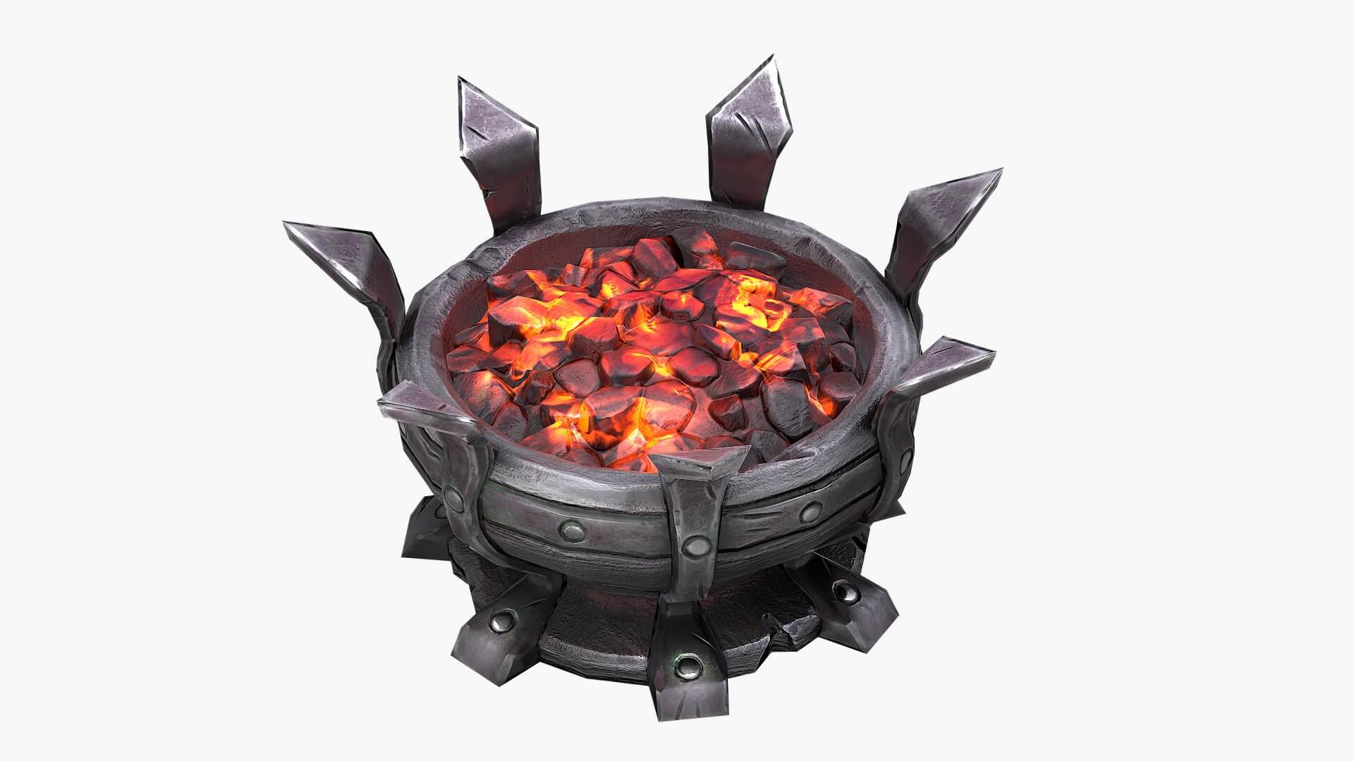 Stylized Dungeon Brazier - 3D Model by Dereza