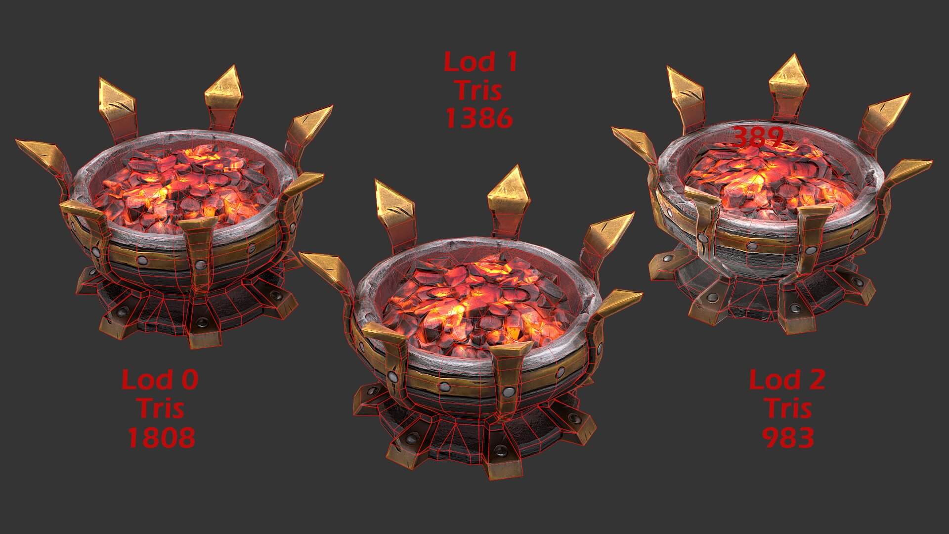 Stylized Dungeon Brazier - 3D Model by Dereza