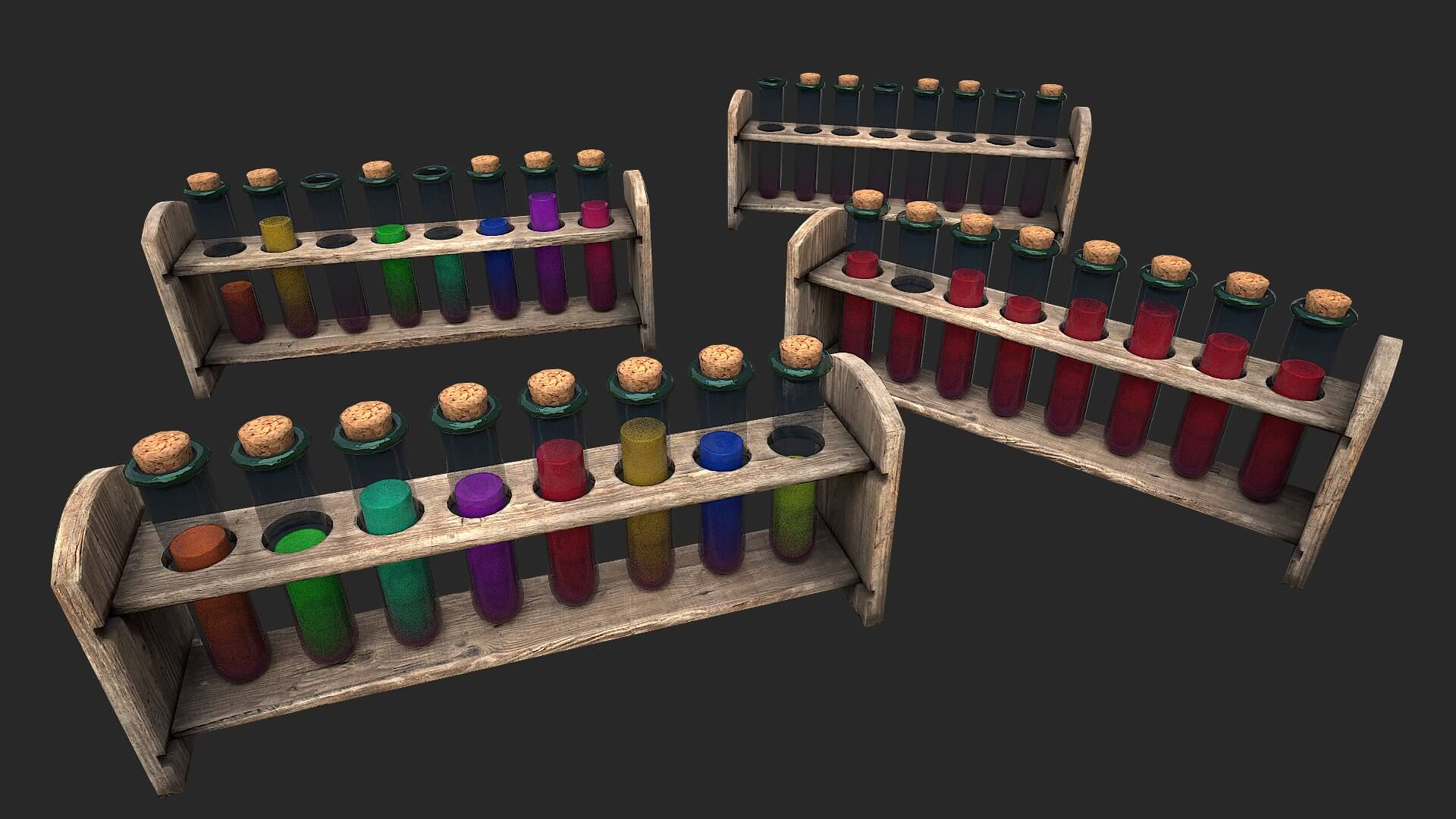 Test Tube Rack Pack - 3D Model by Dereza
