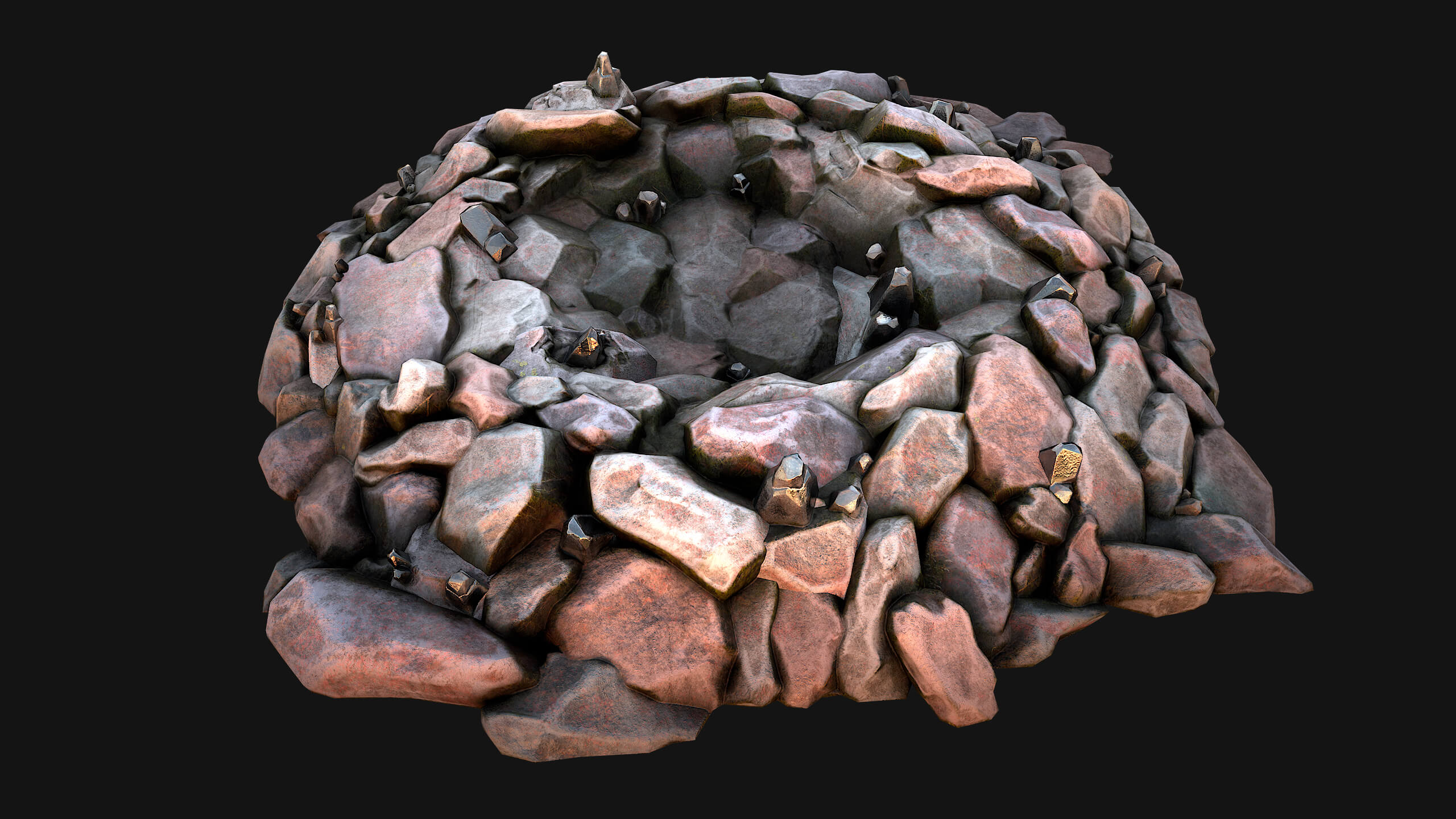 Tin Ore Deposits Minerals In Rocks 3d Model By Dereza