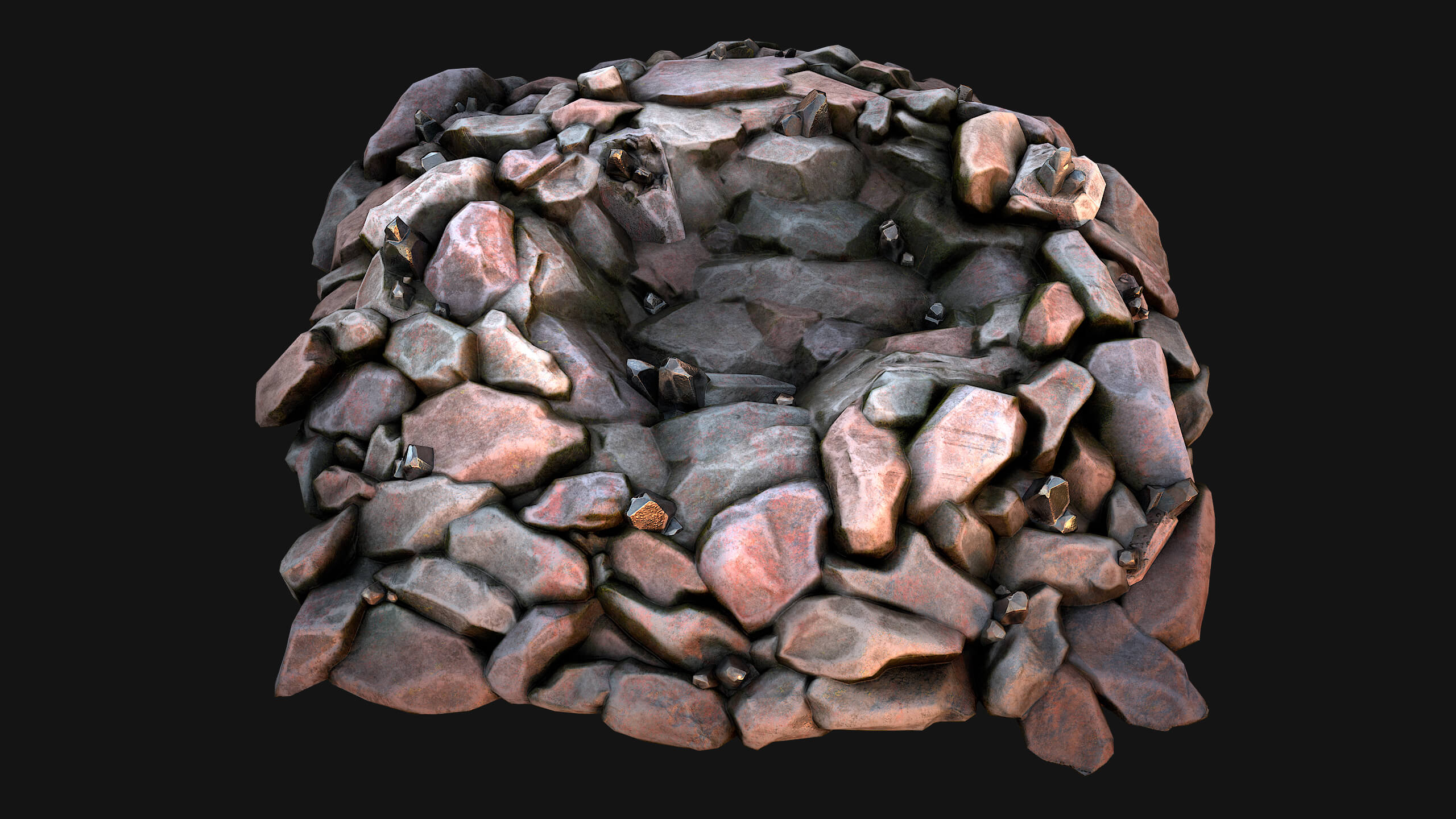 Tin Ore Deposits Minerals In Rocks 3d Model By Dereza