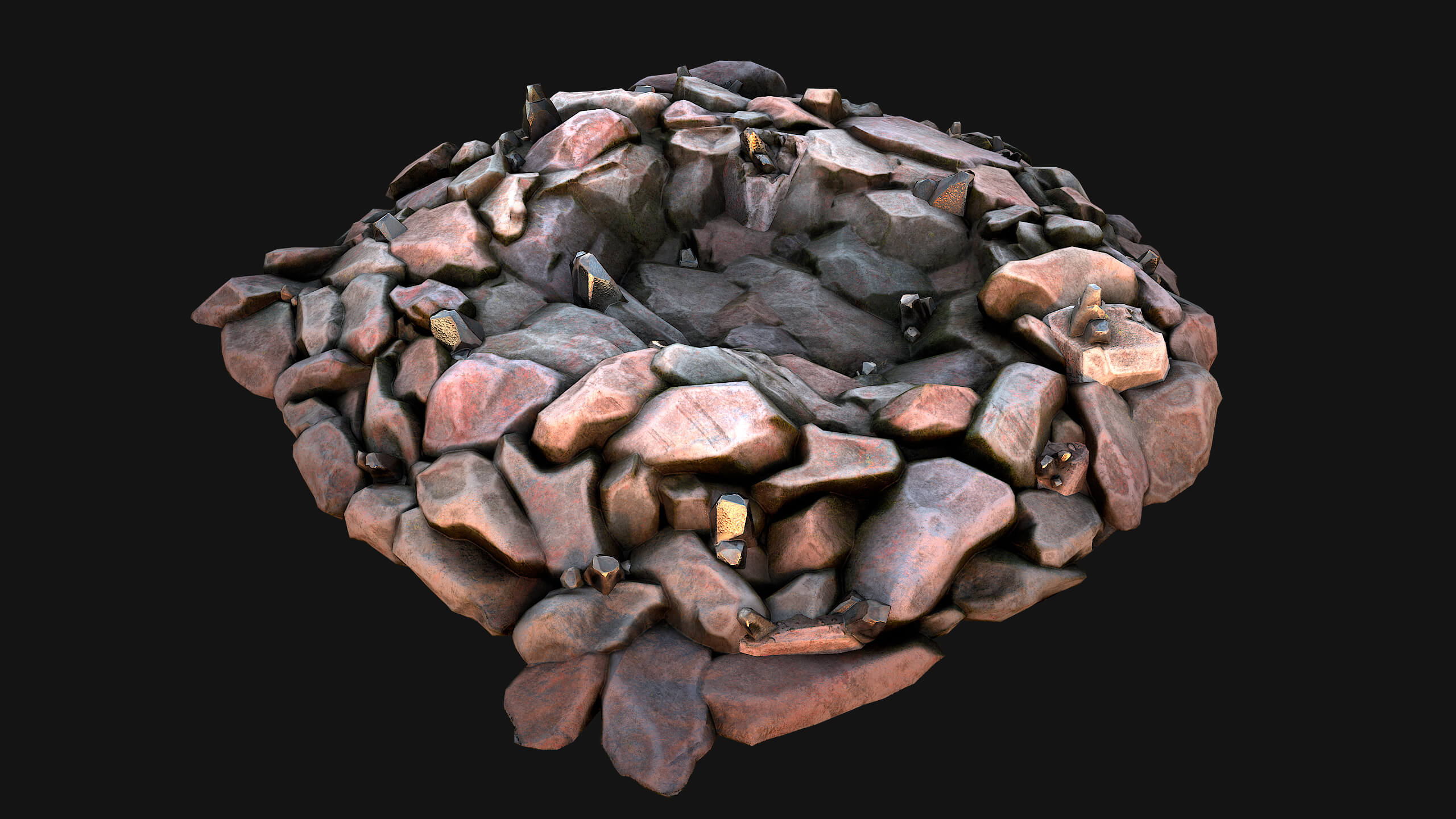 Tin Ore Deposits Minerals In Rocks 3d Model By Dereza