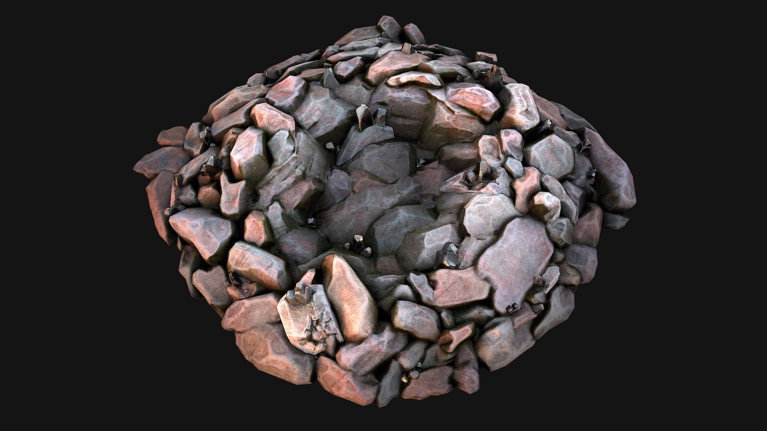 Tin Ore Deposits Minerals In Rocks 3d Model By Dereza