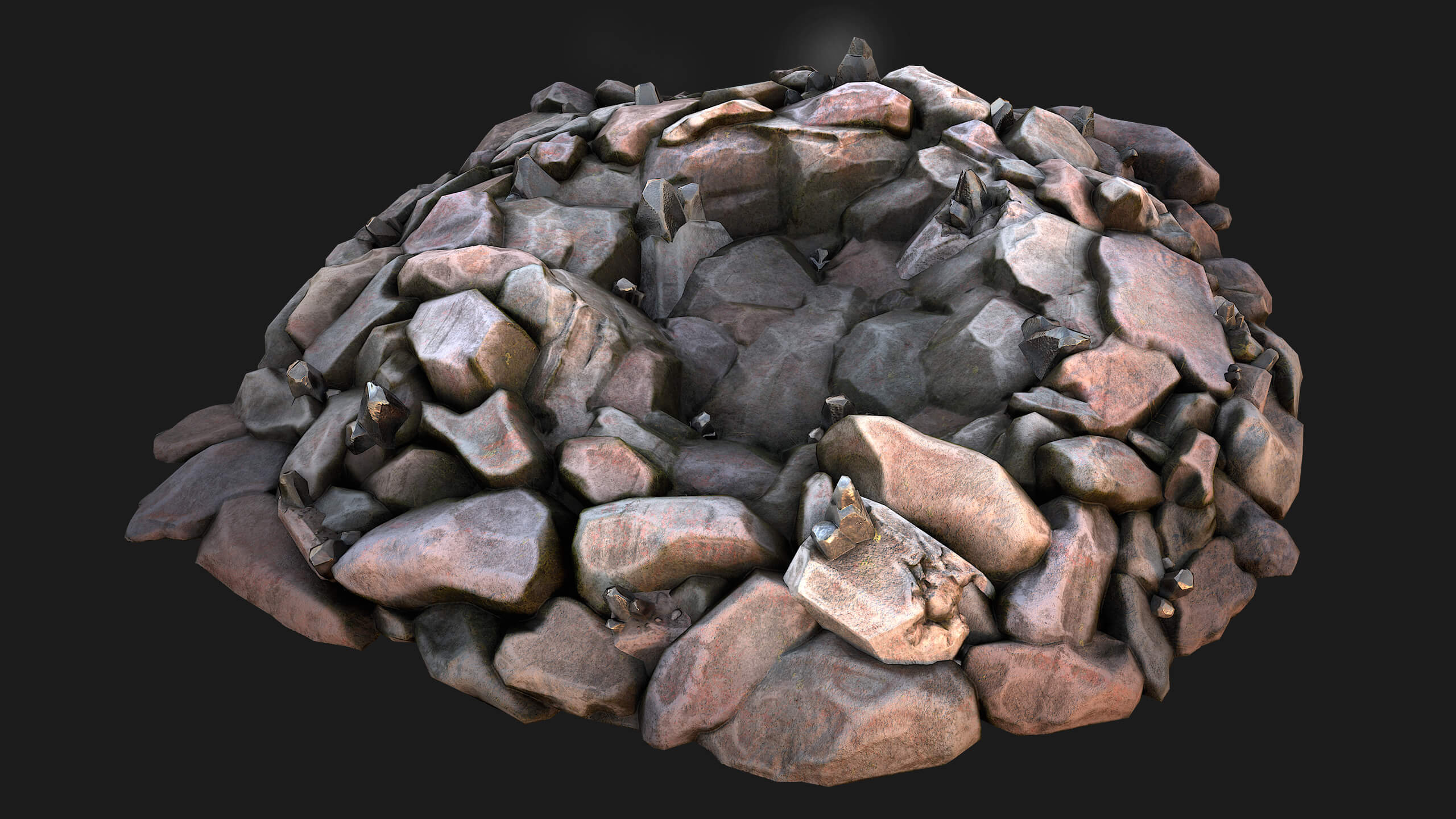 Tin Ore Deposits Minerals In Rocks 3d Model By Dereza