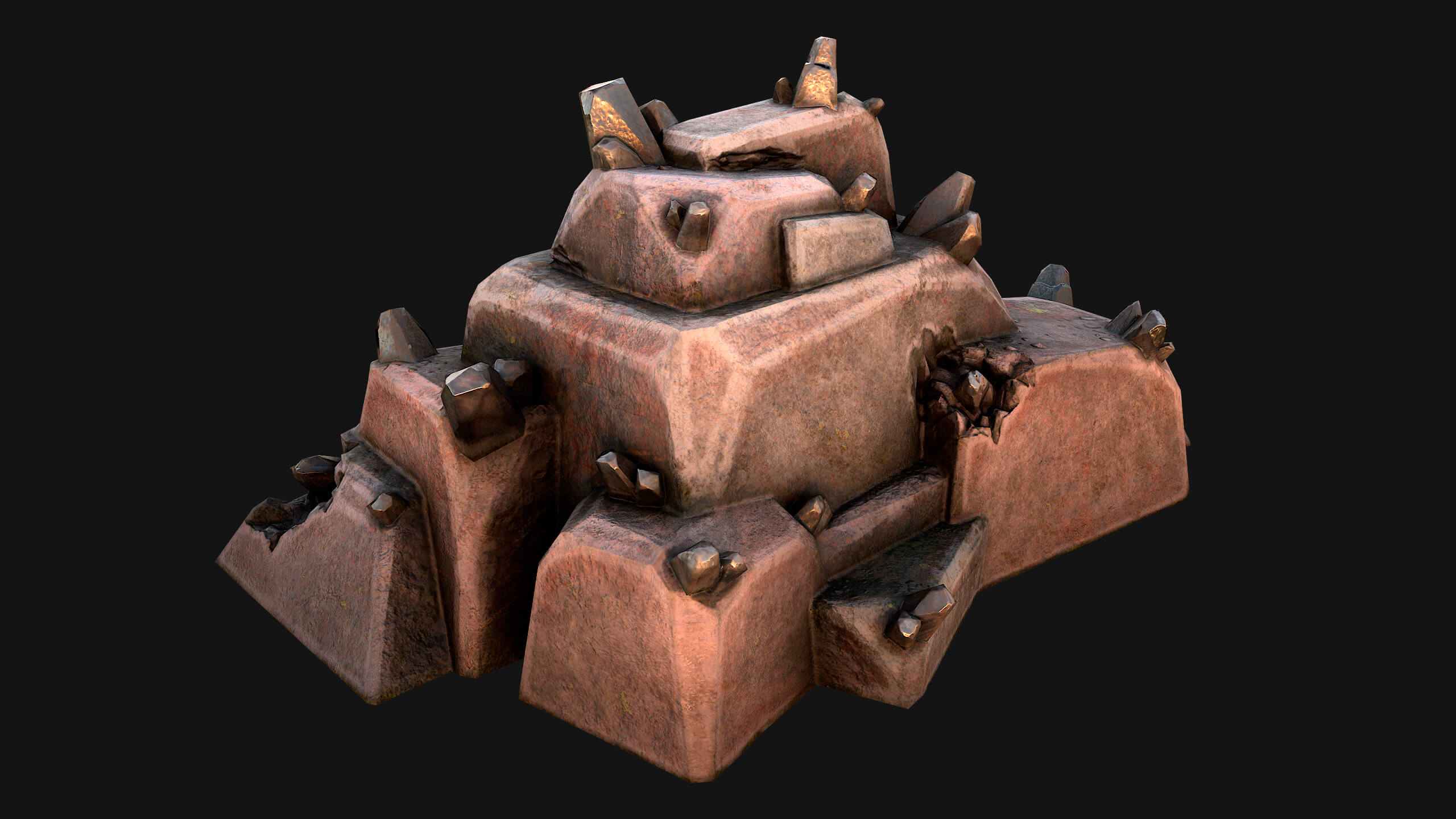 Tin Ores Deposits Minerals Metal Mine - 3D Model by Dereza