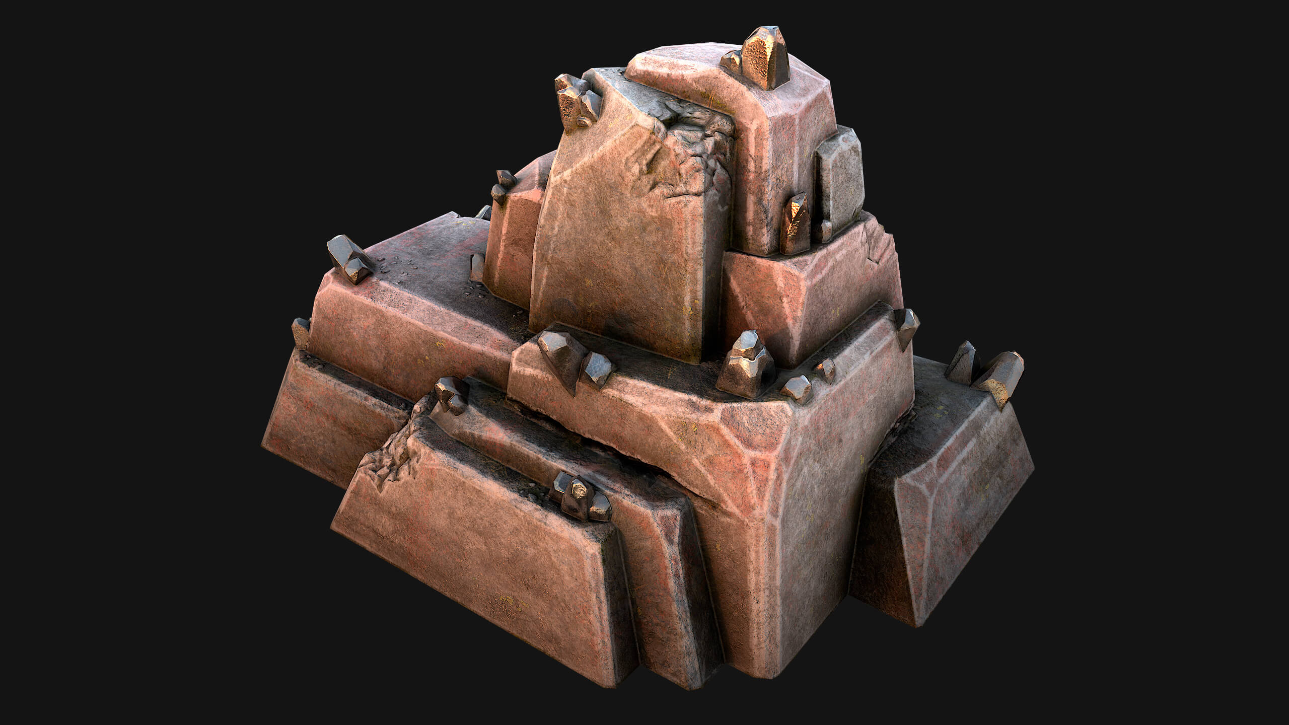 Tin Ores Deposits Minerals Metal Mine - 3D Model by Dereza