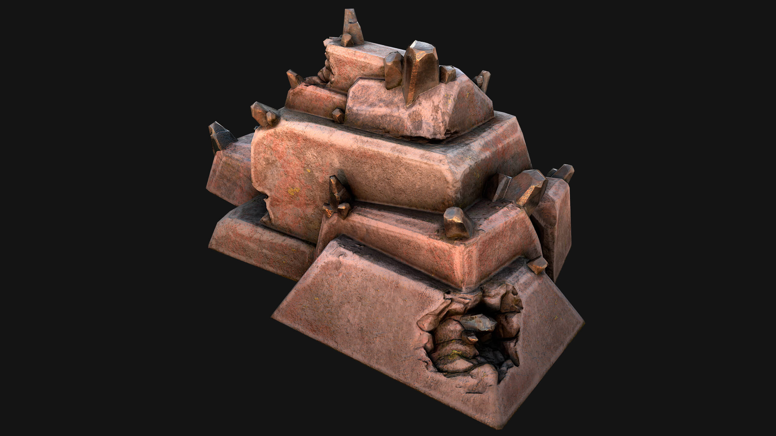 Tin Ores Deposits Minerals Metal Mine - 3D Model by Dereza