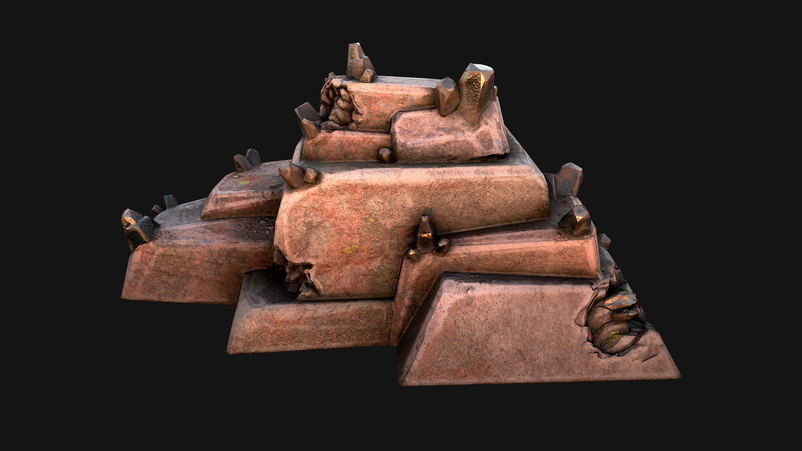 Tin Ores Deposits Minerals Metal Mine - 3D Model by Dereza