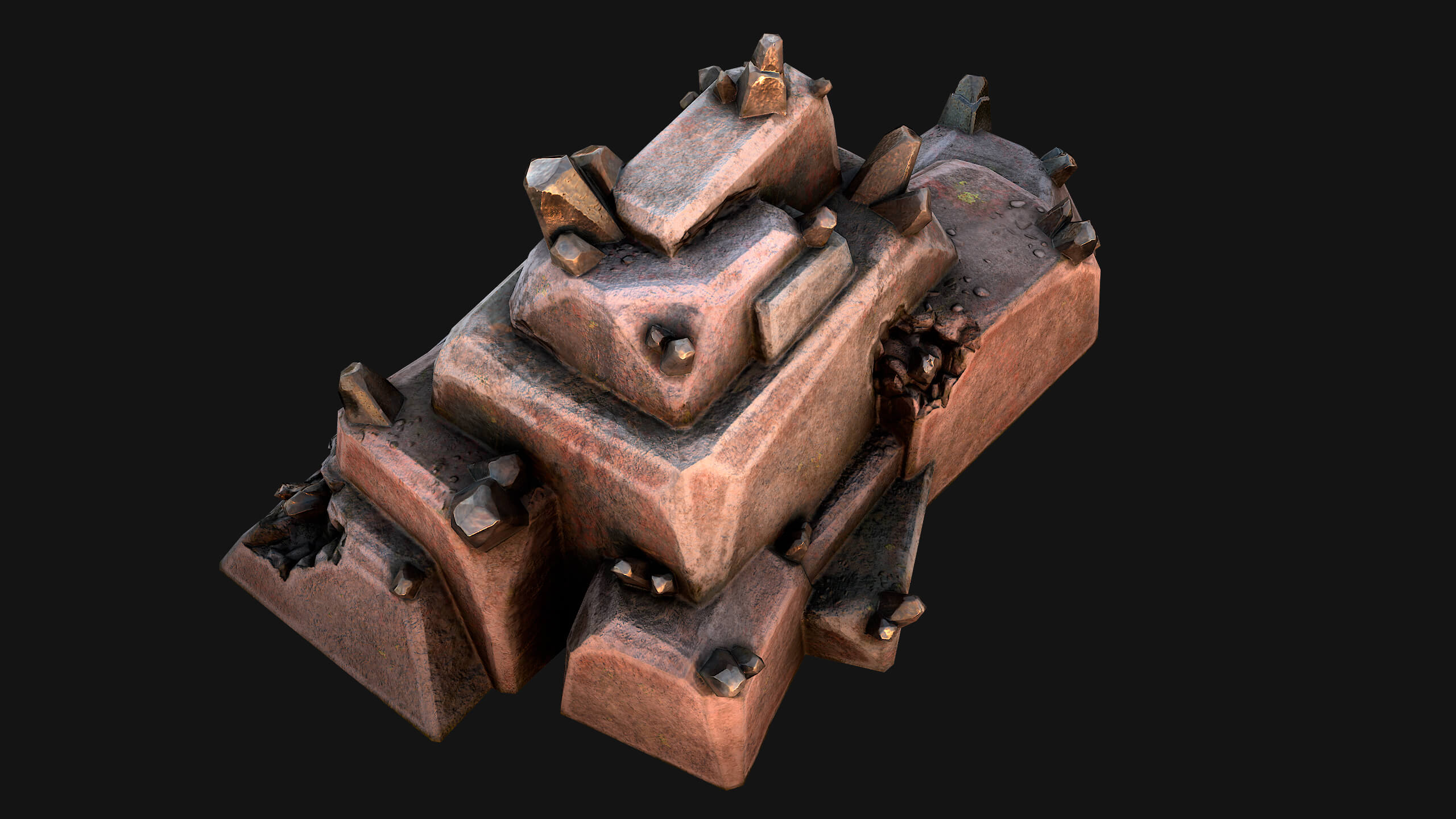 Tin Ores Deposits Minerals Metal Mine - 3D Model by Dereza