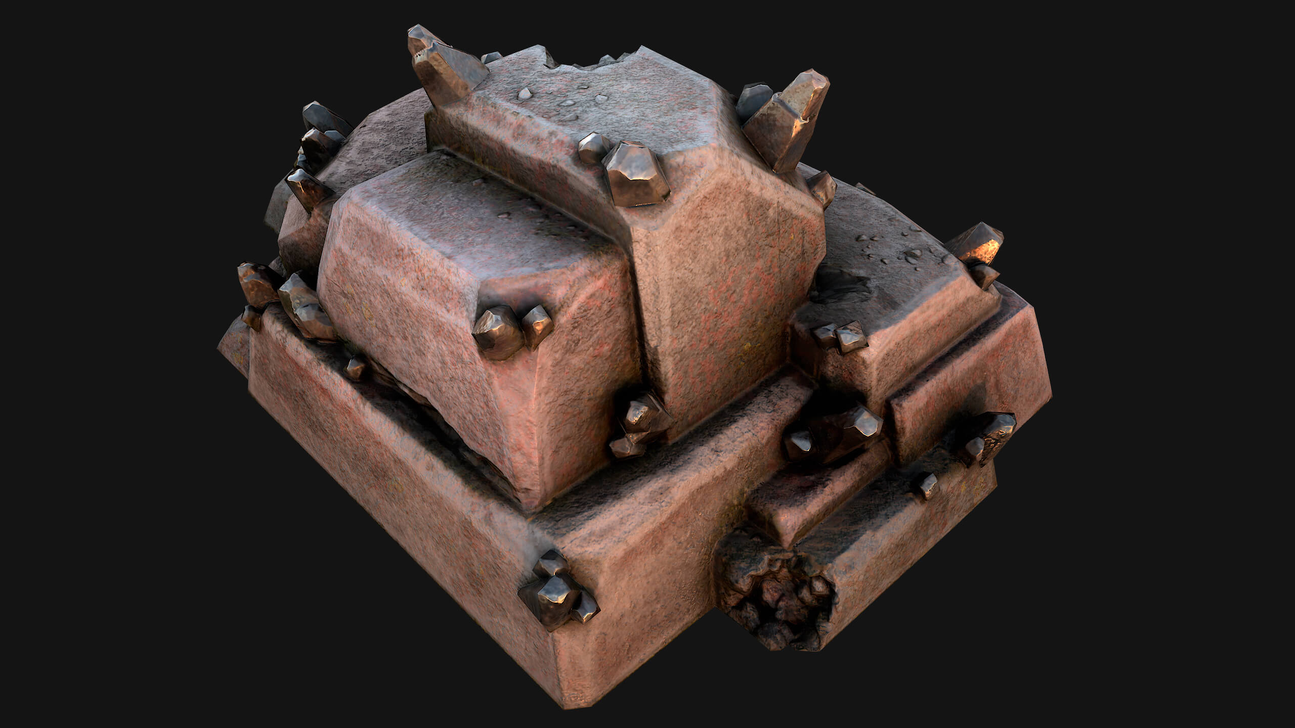 Tin Ores Deposits Minerals Metal Mine - 3D Model by Dereza