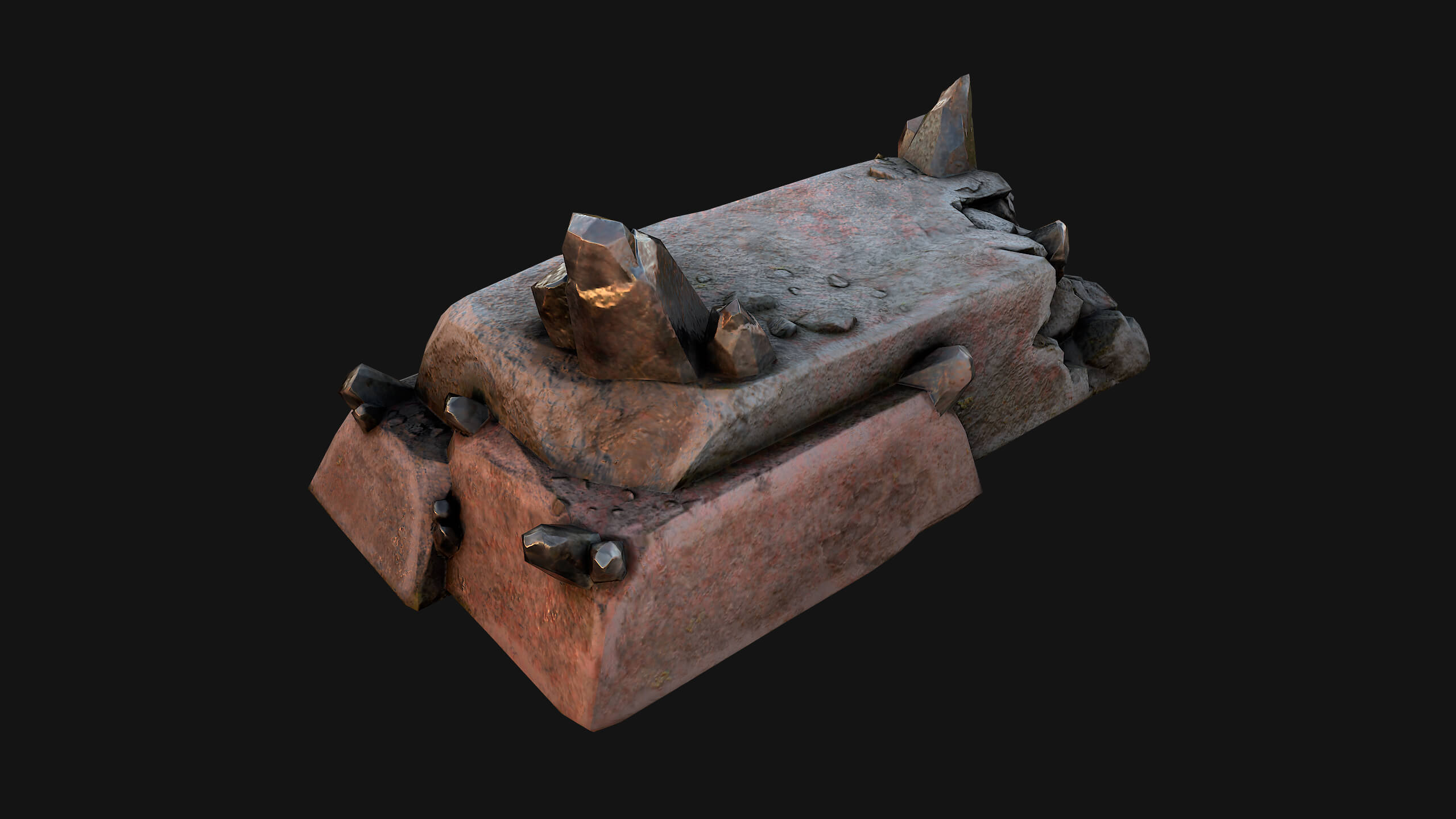 Tin Ores Deposits Minerals Metal Mine - 3D Model by Dereza