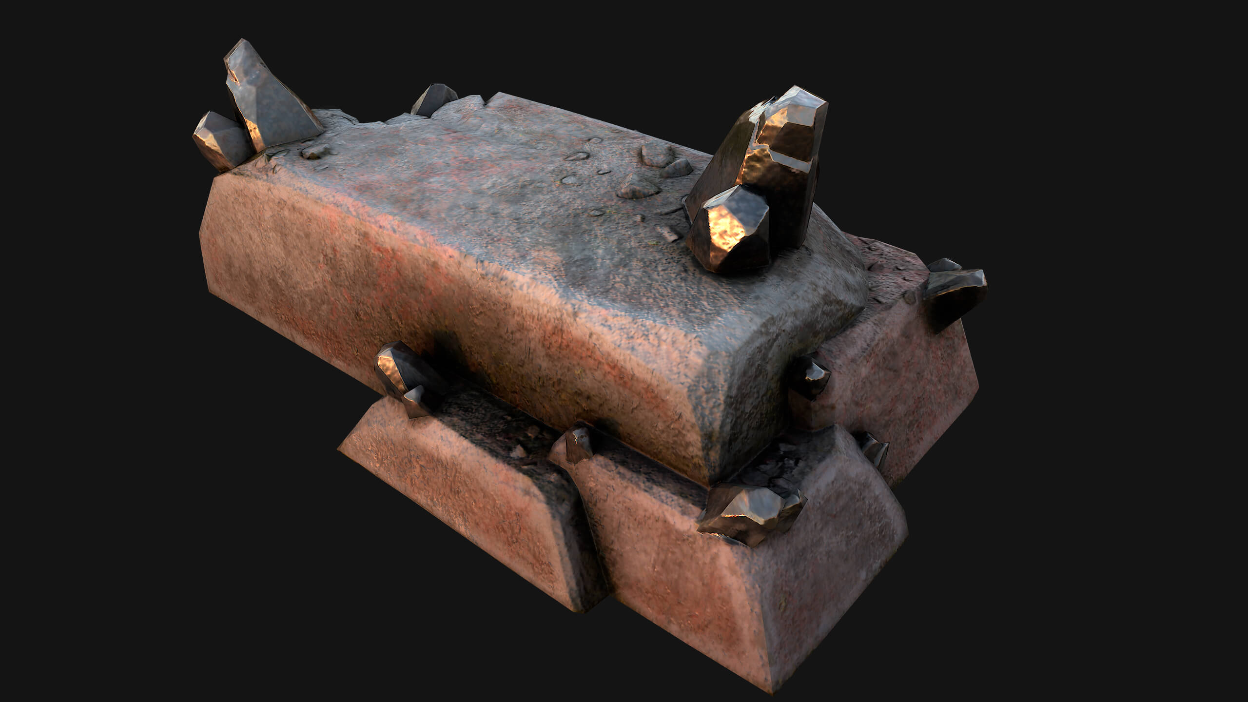 Tin Ores Deposits Minerals Metal Mine - 3D Model by Dereza