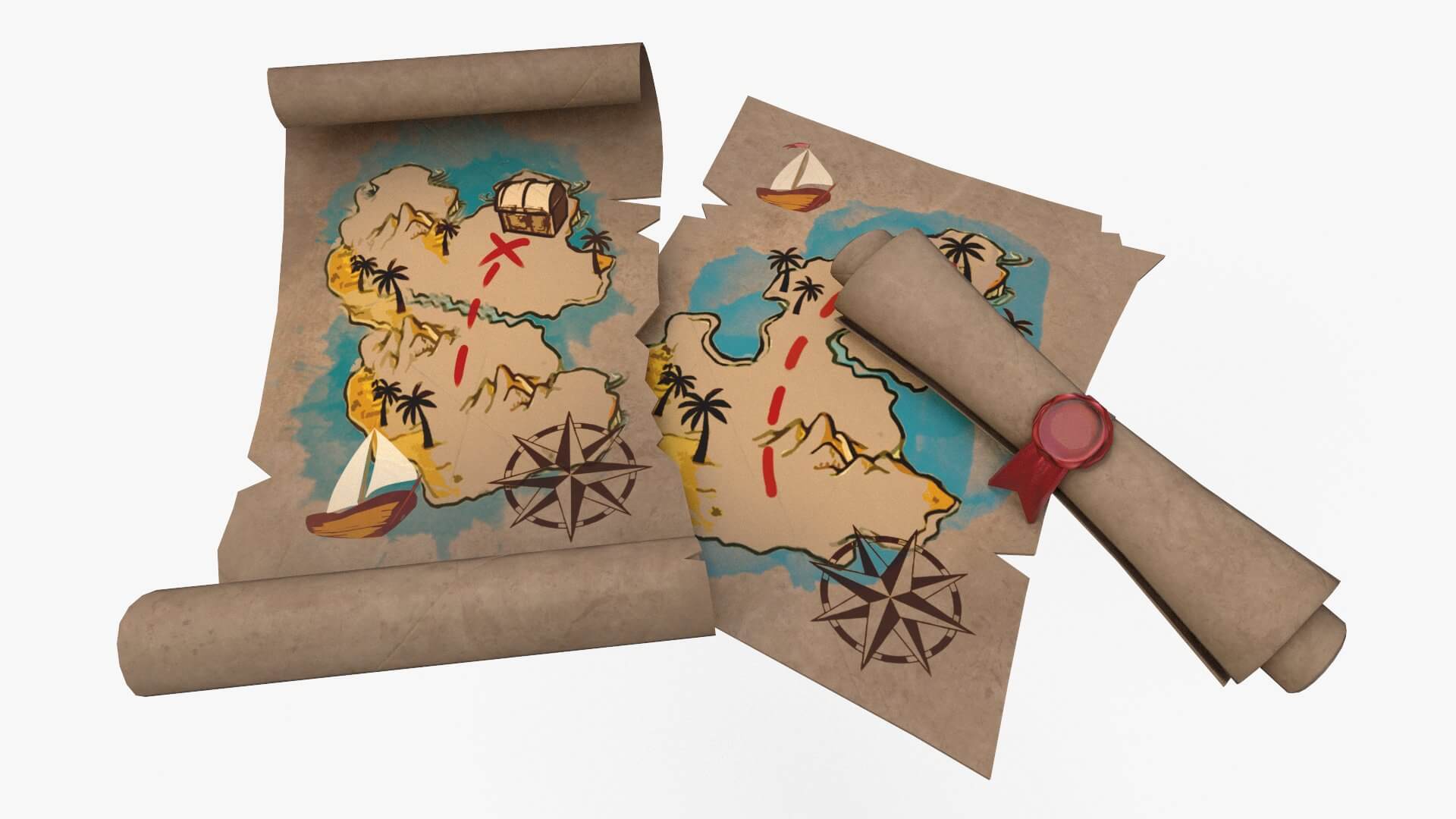 Treasure Map - 3D Model by Dereza