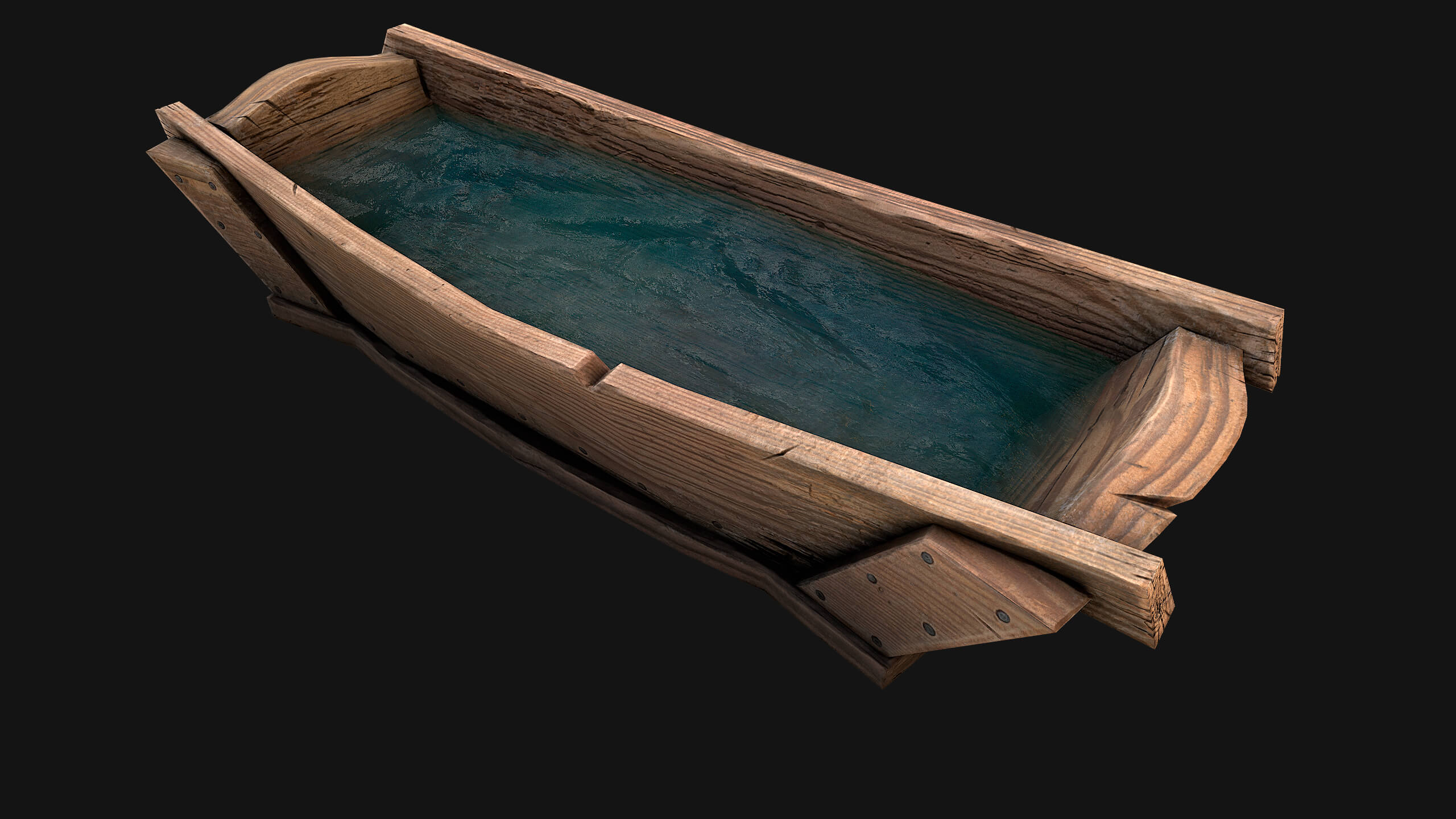 Trough With Water and Feed for Livestock - 3D Model by Dereza
