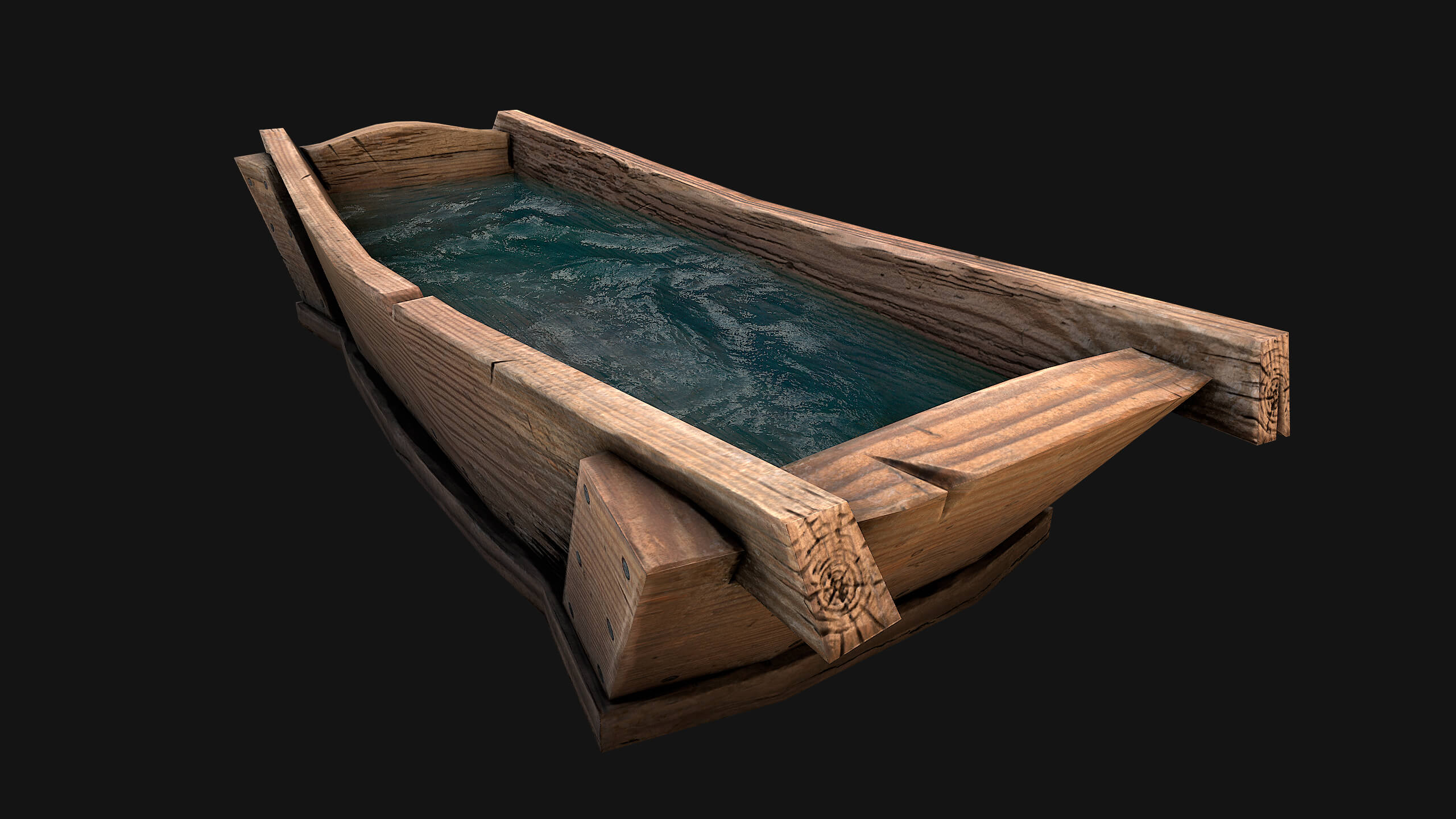 Trough With Water and Feed for Livestock - 3D Model by Dereza