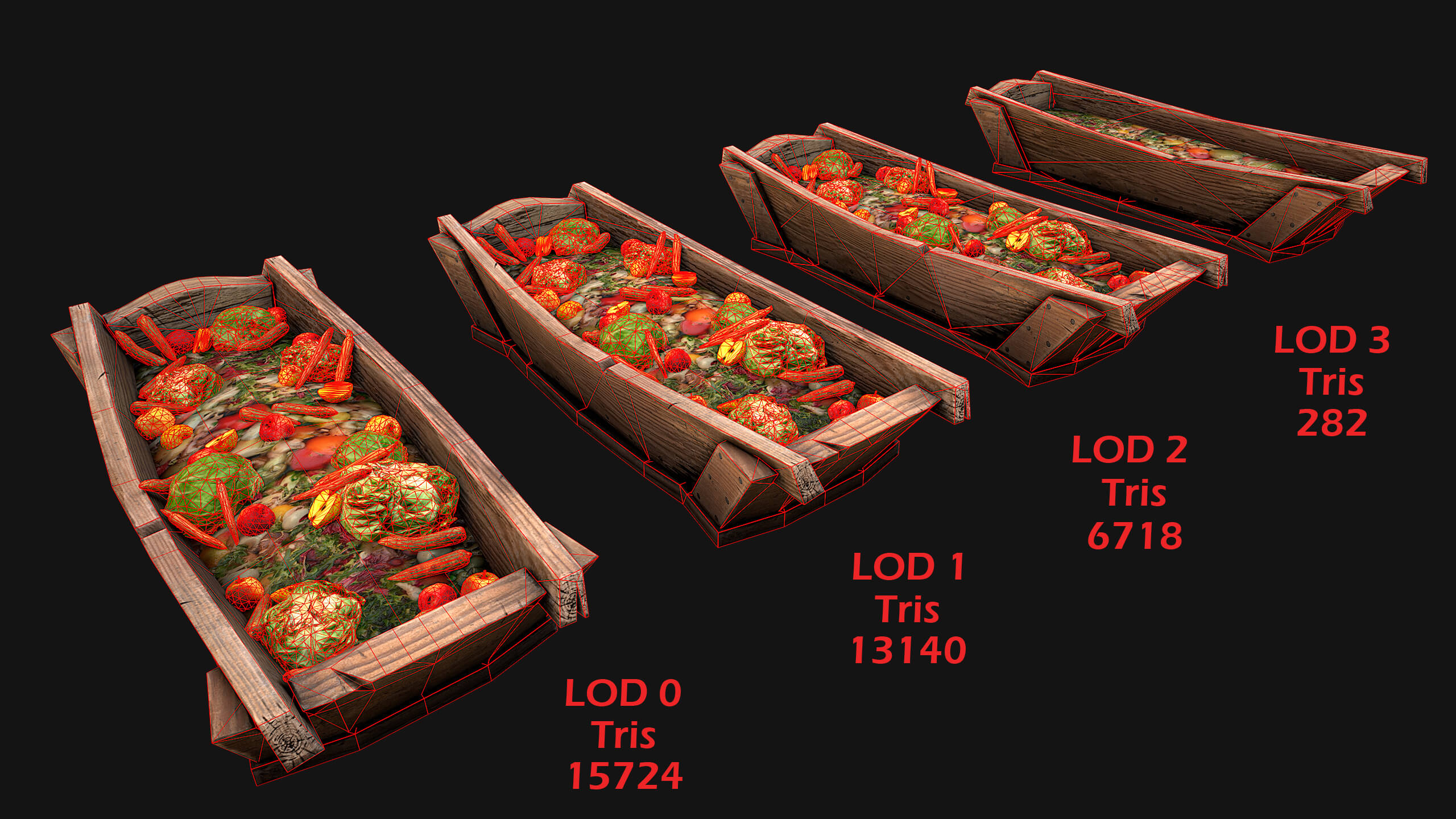 Trough With Water and Food Farm Feed Slop - 3D Model by Dereza