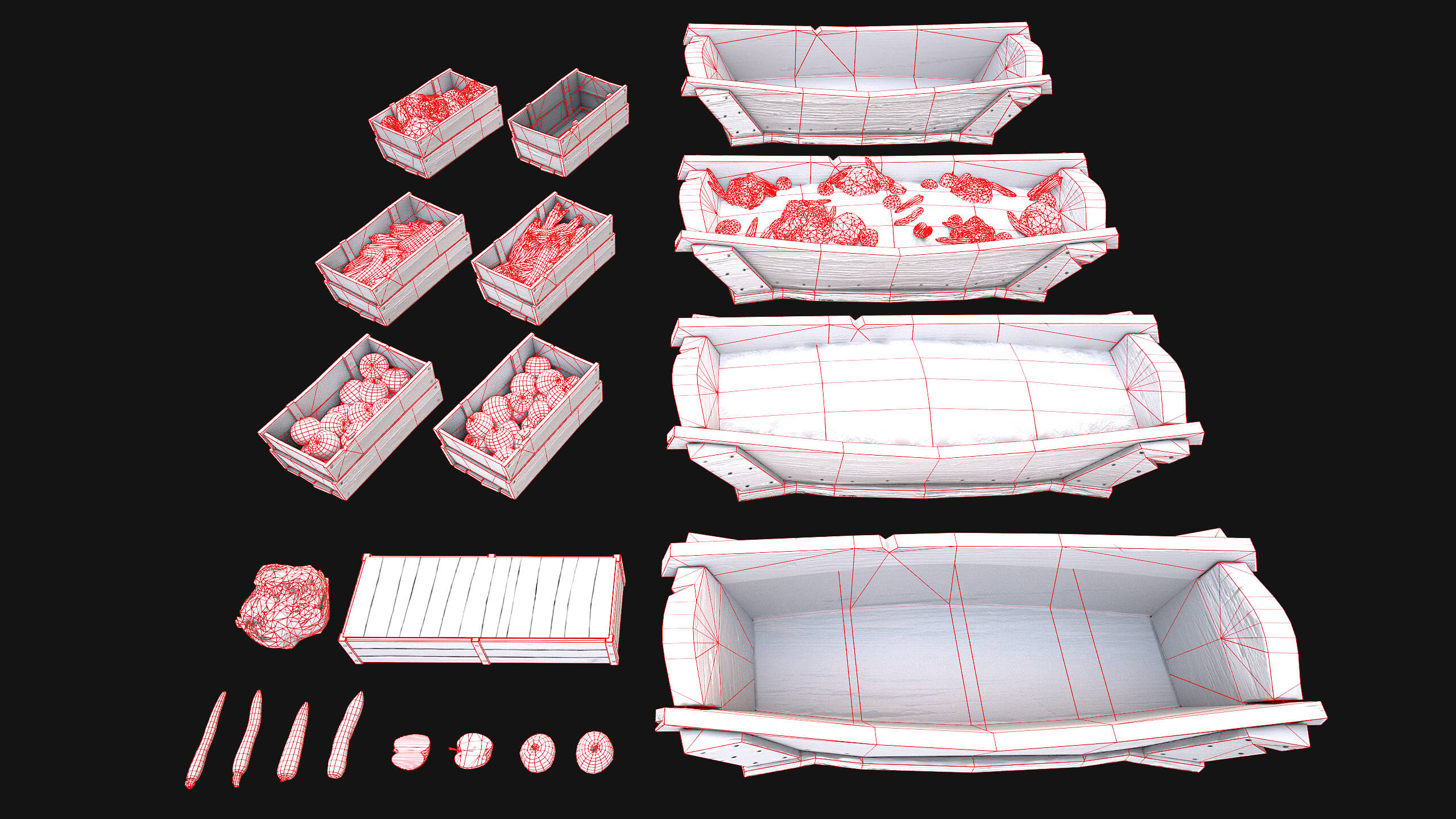 Trough With Water and Food Farm Feed Slop - 3D Model by Dereza
