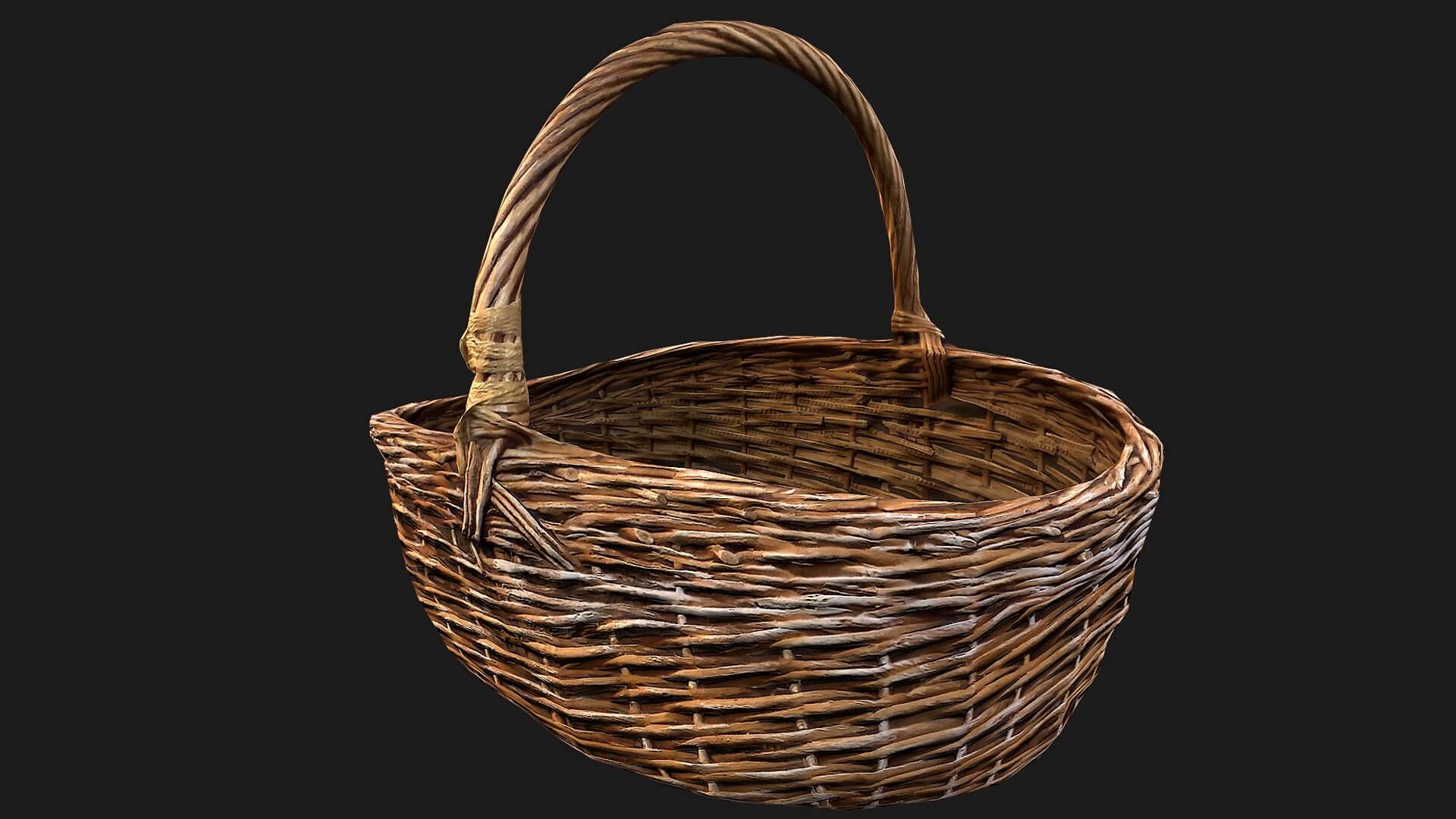 Wicker Basket - 3D Model by Dereza